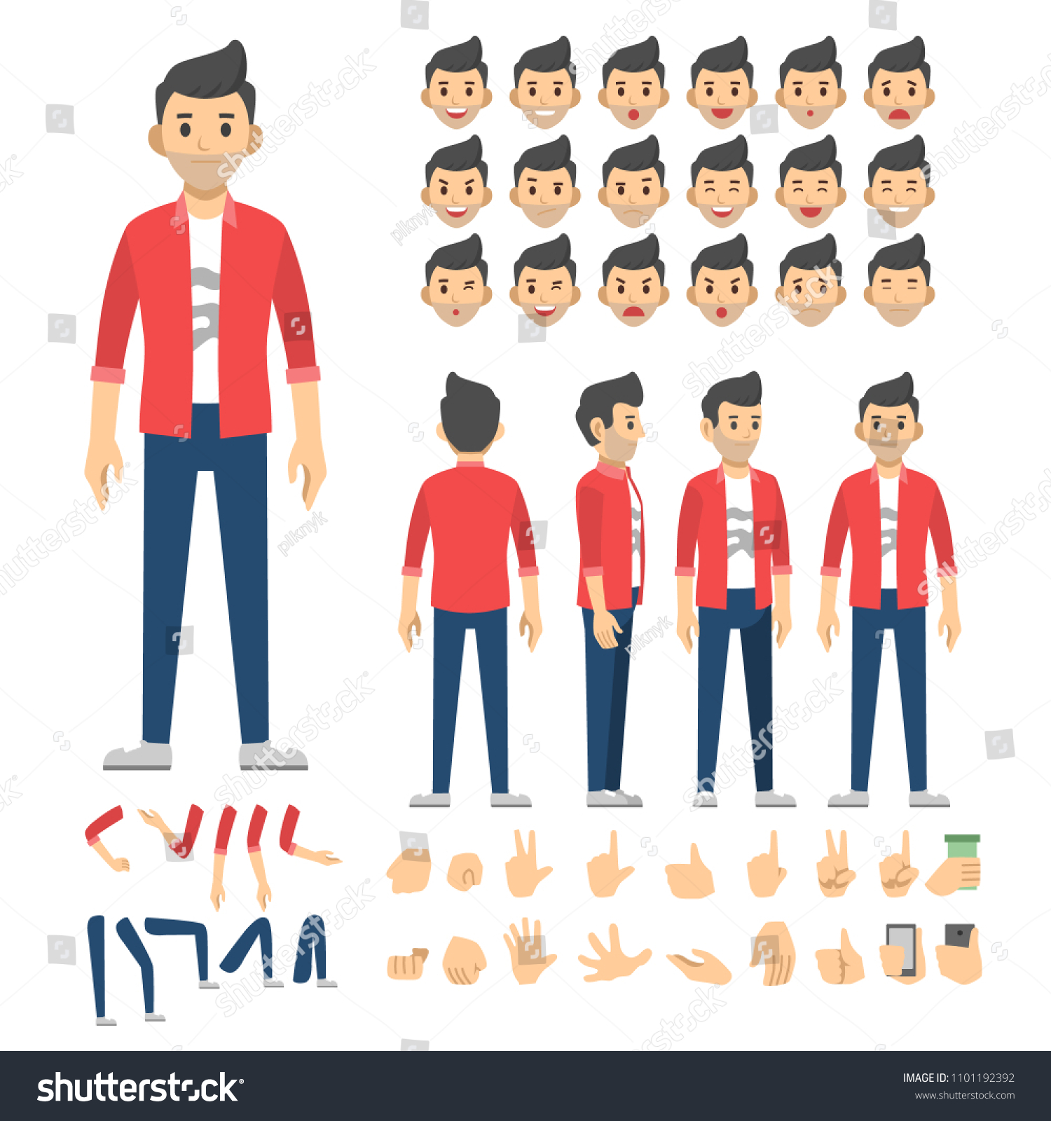 Set Character People Vector Illustration Stock Vector (Royalty Free ...