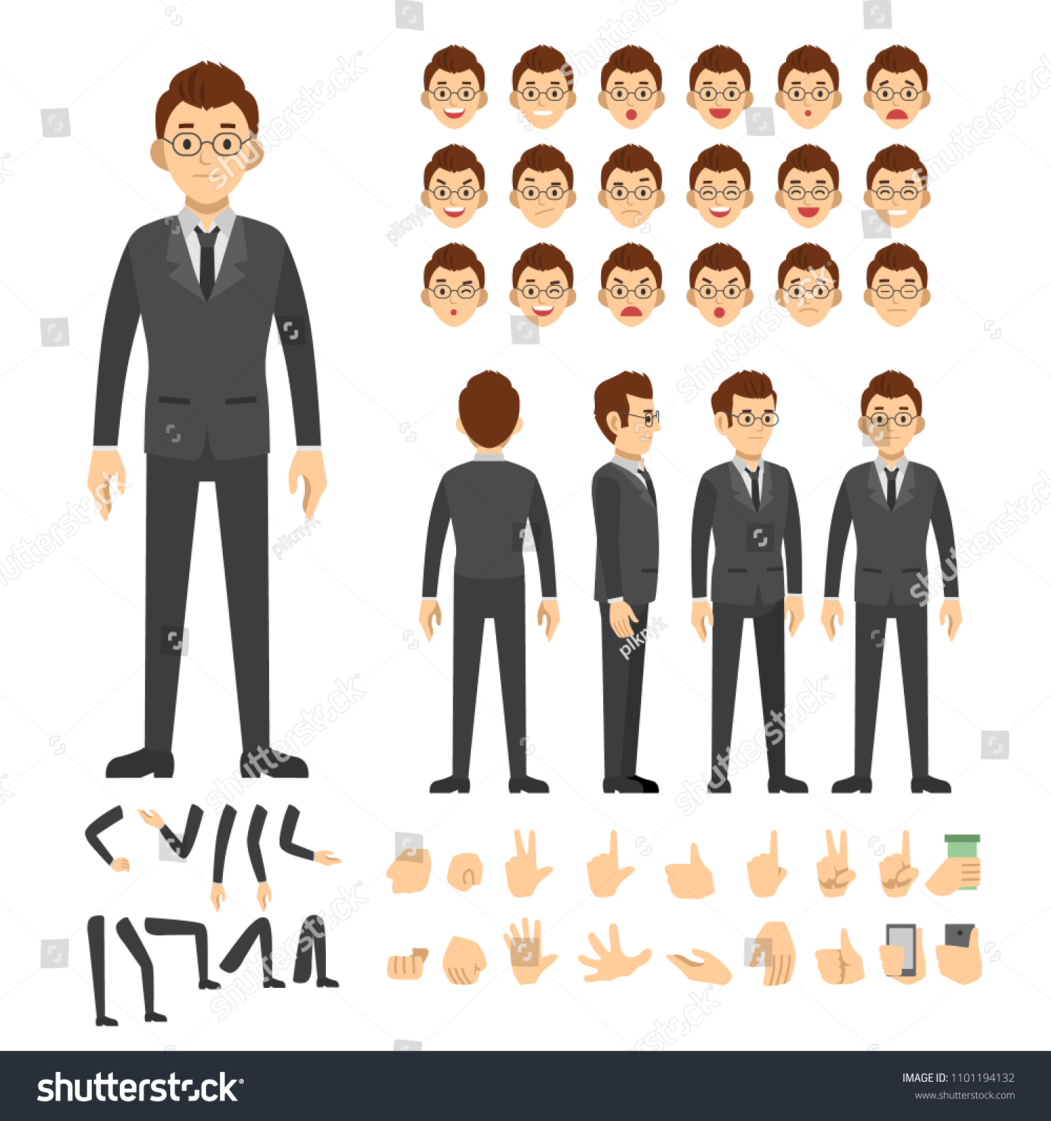 Set Character People Vector Illustration: เวกเตอร์สต็อก (ปลอดค่า ...