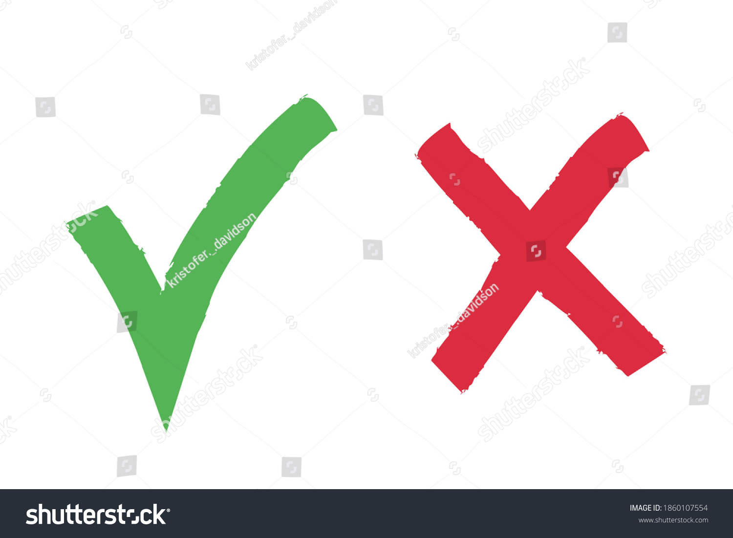 Set Check Mark Cross Vector Illustartion Stock Vector (Royalty Free ... Set Check Mark Cross Vector Illustartion Stock Vector (Royalty Free ...
