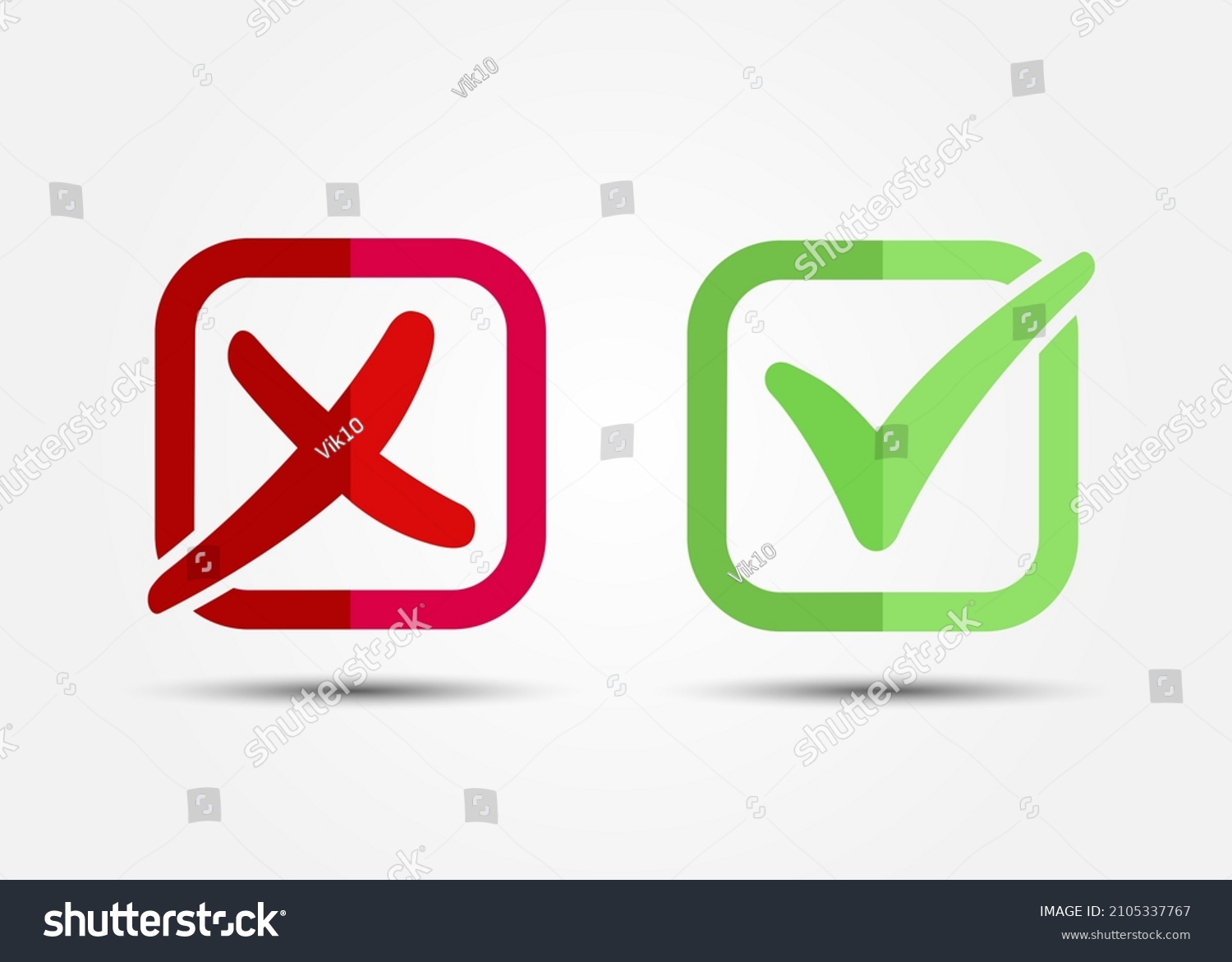 Set Check Mark Cross Vector Illustartion Stock Vector (Royalty Free ... Set Check Mark Cross Vector Illustartion Stock Vector (Royalty Free ...