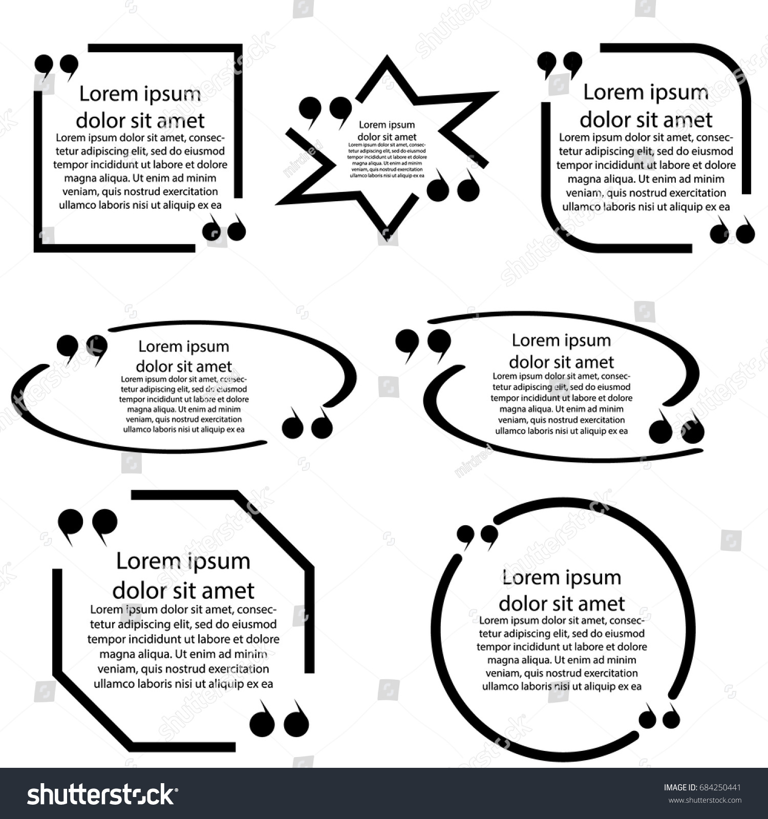 Set Citation Text Box Vector Illustration: เวกเตอร์สต็อก (ปลอดค่า ...