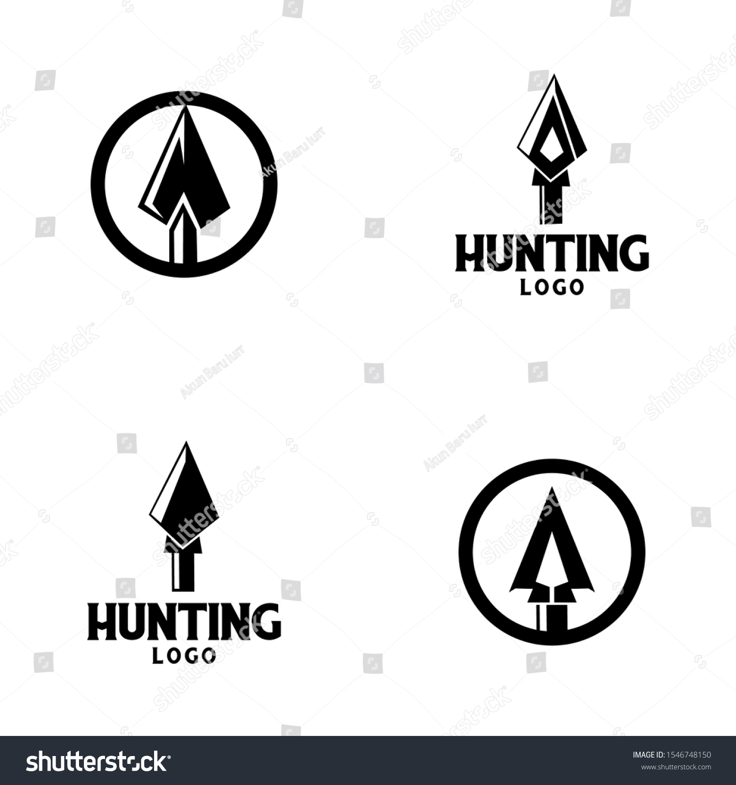 Set Collection Arrowhead Logo Design Stock Vector (Royalty Free ...
