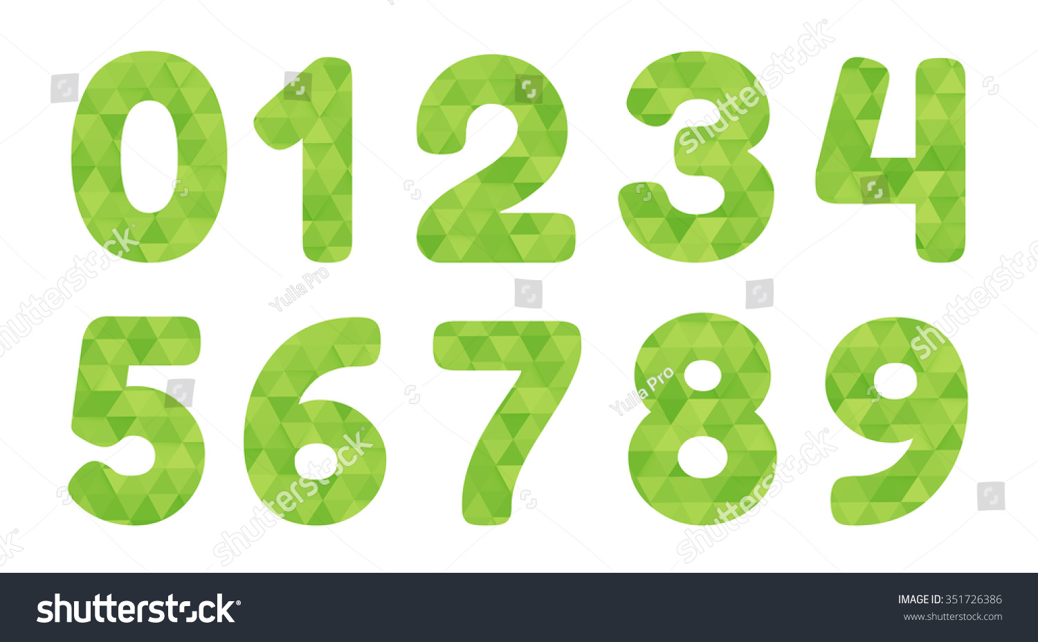 Set Collection Digits Symbol Green Geometric Stock Vector (Royalty Free ...