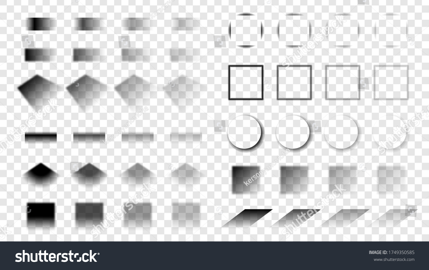 Set Collection Vector Transparent Overlay Black Stock Vector (Royalty ...