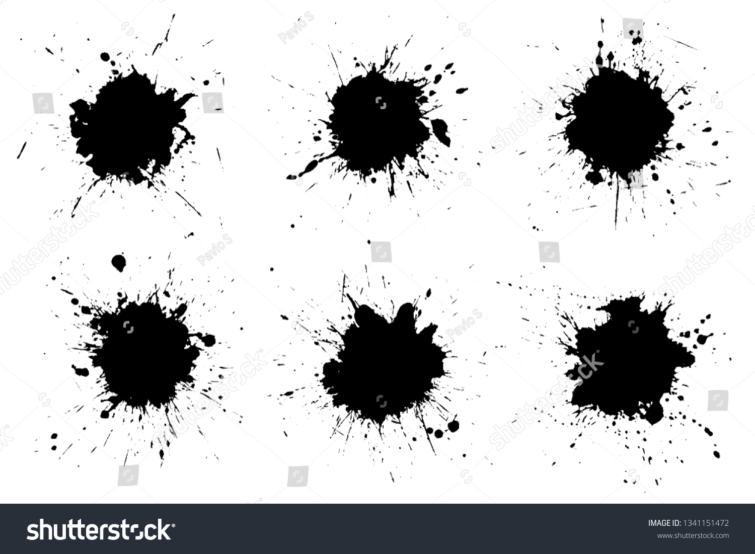 Set Different Splash Brush Strokes Stock Stock Vector (Royalty Free ...