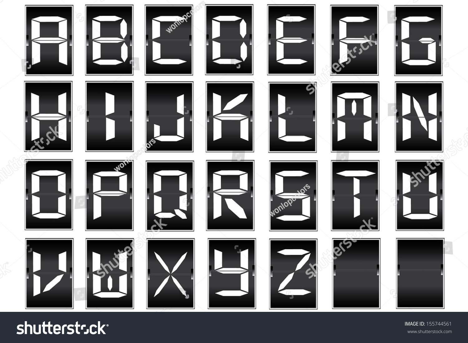 Set Digital Font On Mechanical Timetable Stock Vector (Royalty Free ...