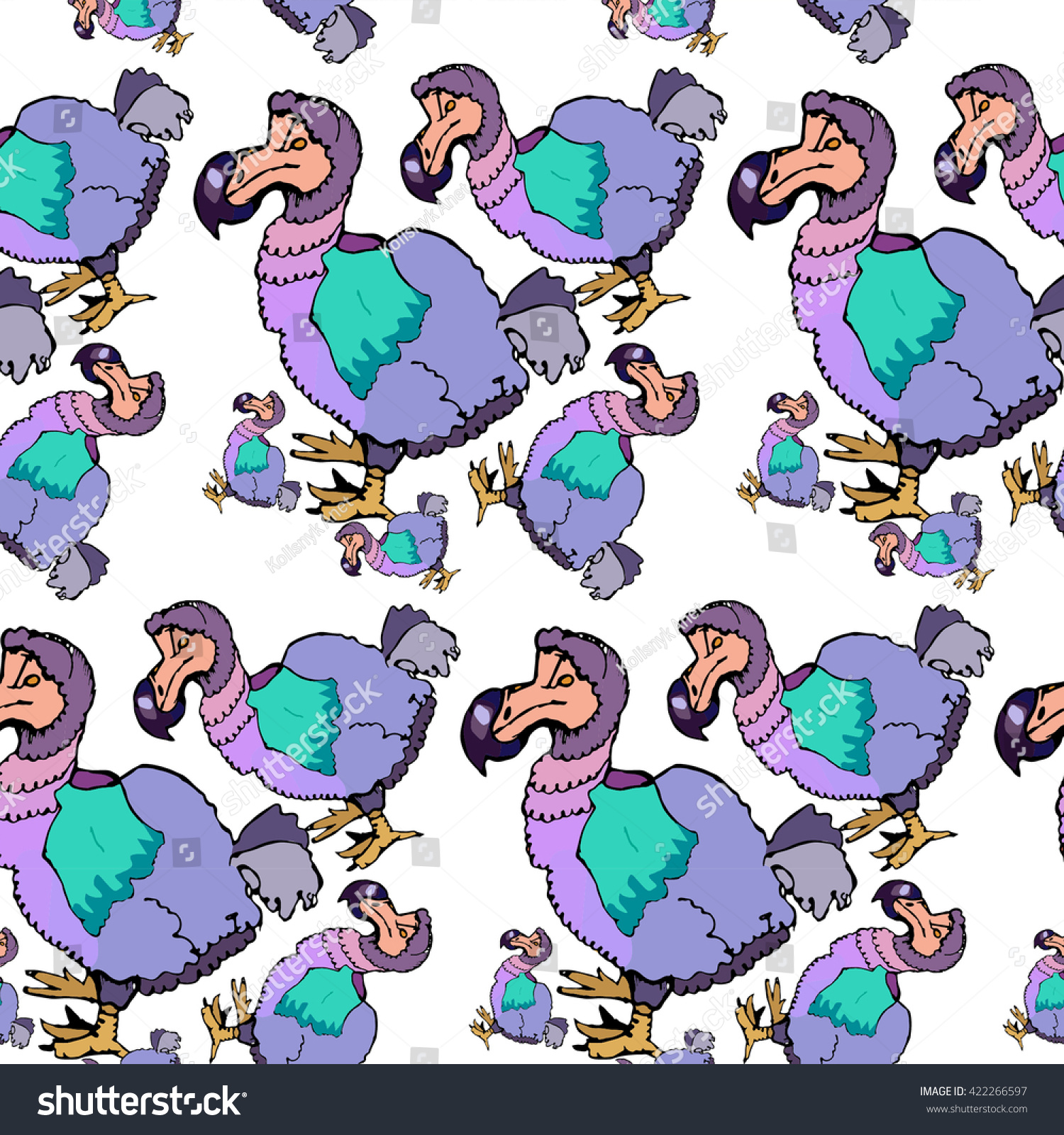 Set Dodo Bird Sketch Style Vector: เวกเตอร์สต็อก (ปลอดค่าลิขสิทธิ์ ...
