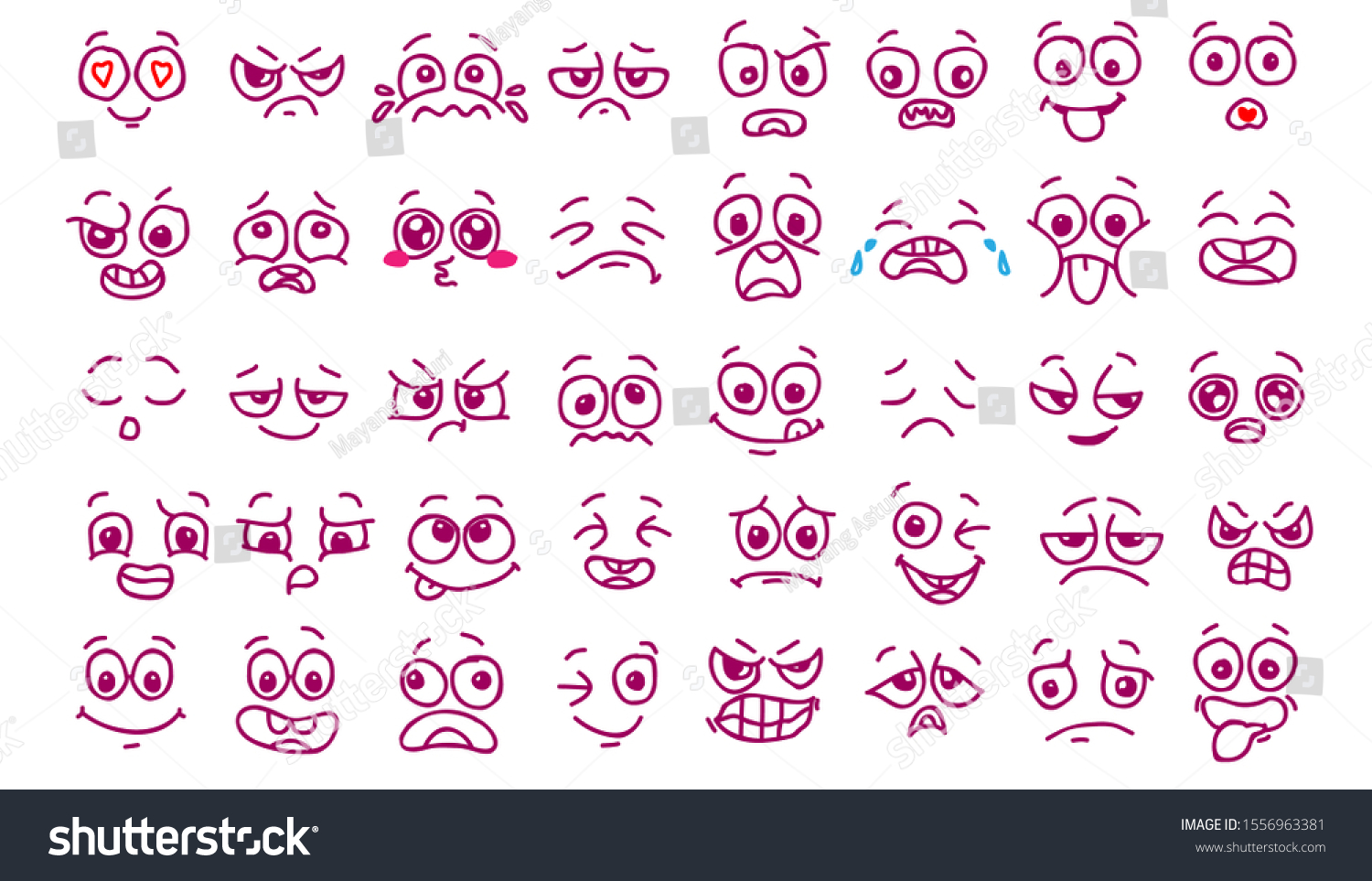 Set Emoticon Animation Face: vector de stock (libre de regalías ...