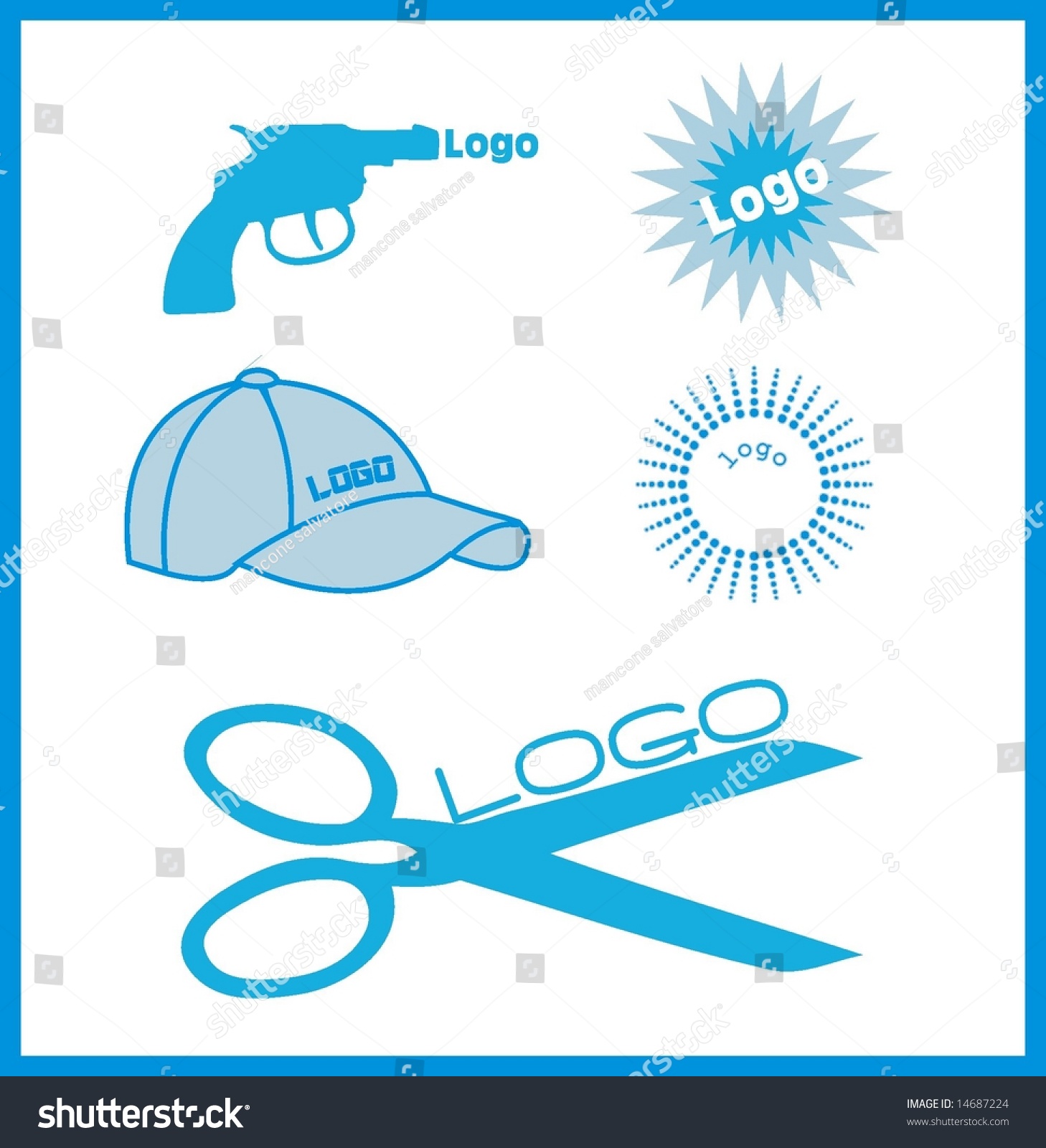 Set Five Icons Logo Stock Vector (Royalty Free) 14687224