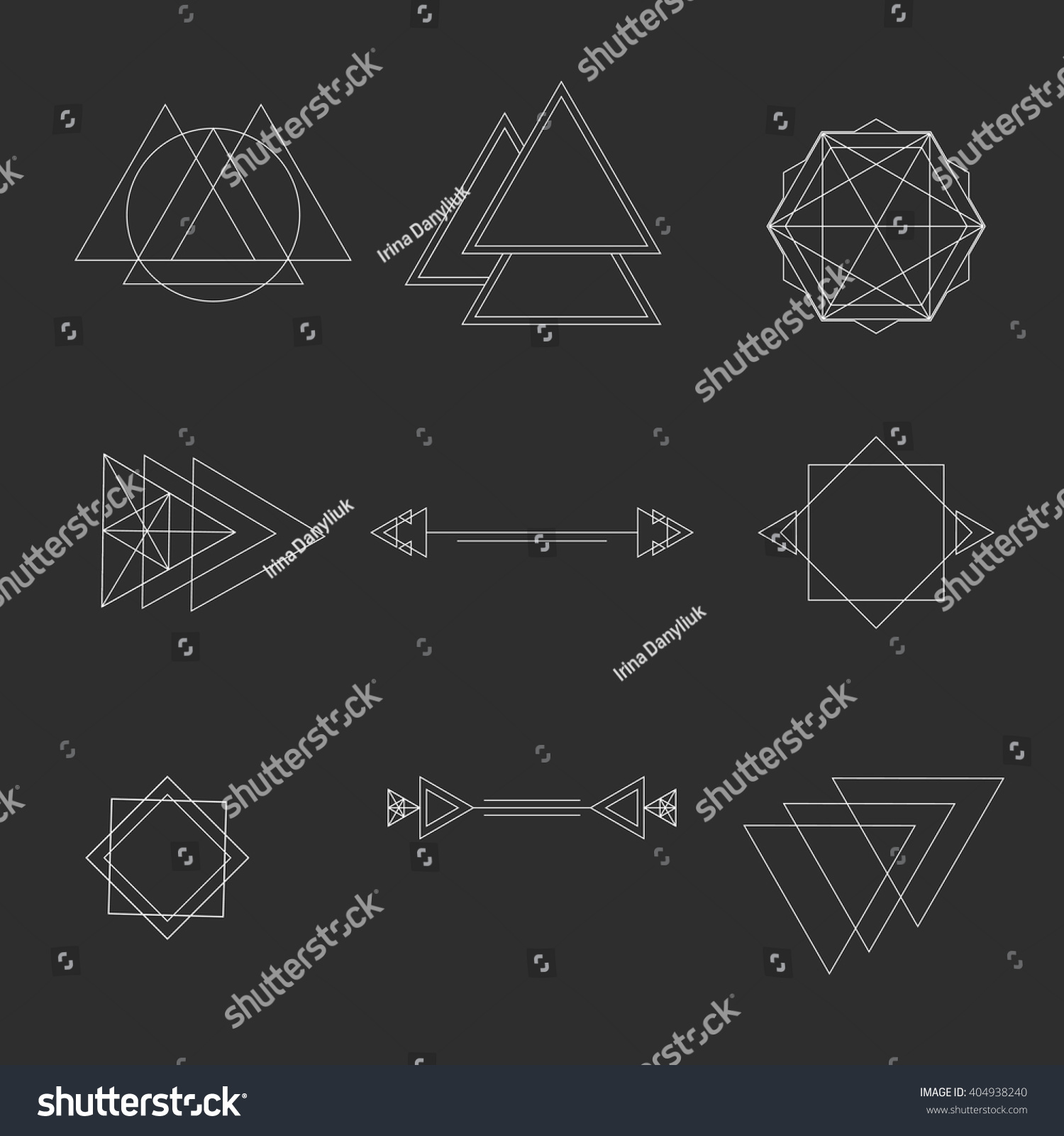 Set Geometric Shapes Signs Labels Frames Stock Vector (Royalty Free ...