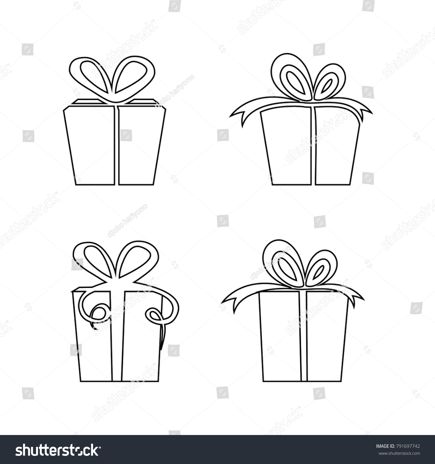 Set Gift Box Coloring Concept Vector Stock Vector (Royalty Free ...