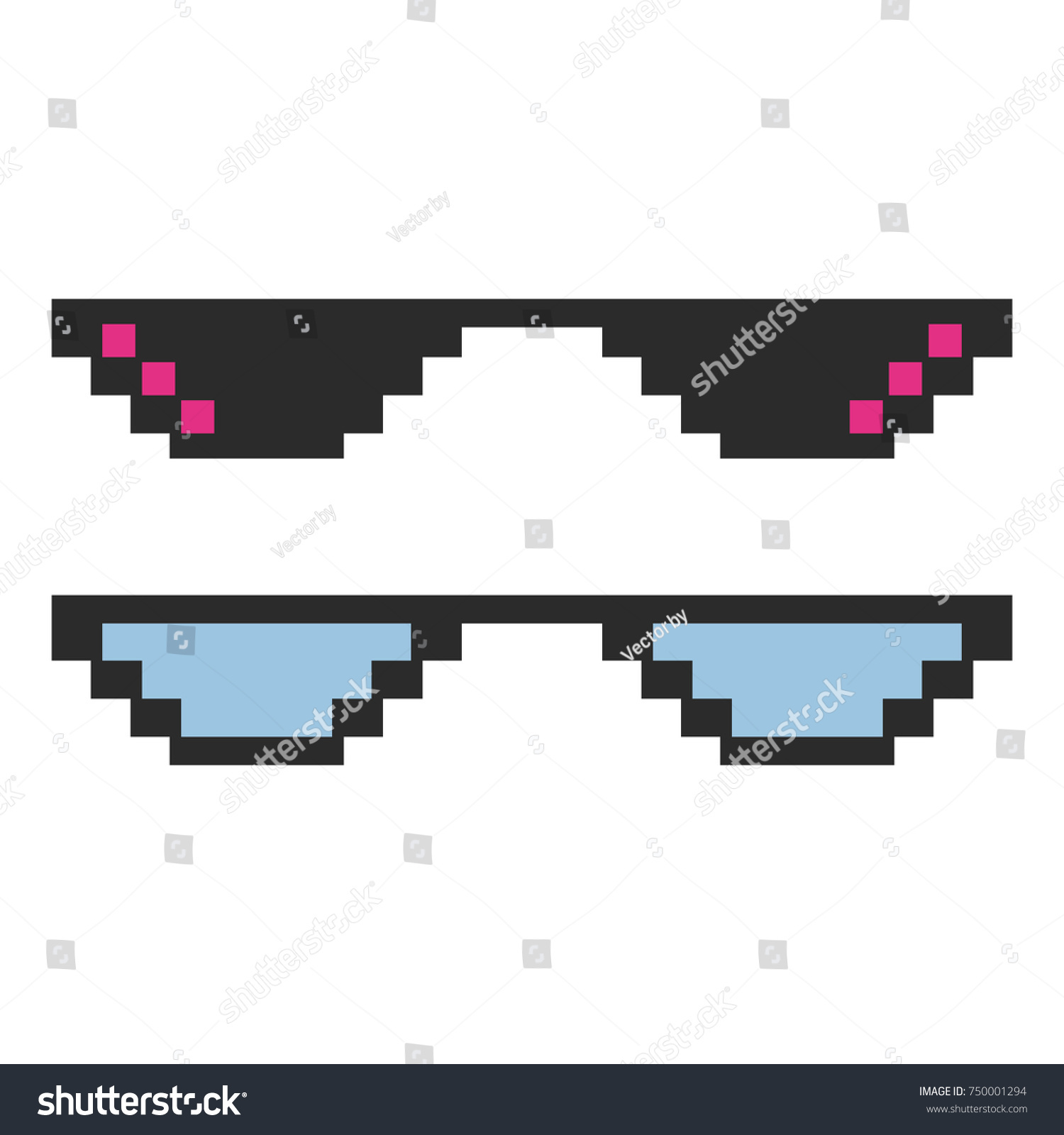 Set Glasses Pixel Art Style Stock Vector (Royalty Free) 750001294 ...