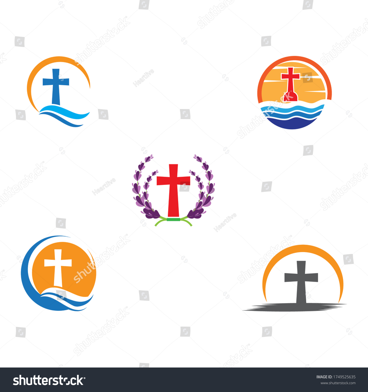 Set Gravestone Logo Template Vector Symbol Stock Vector (Royalty Free ...