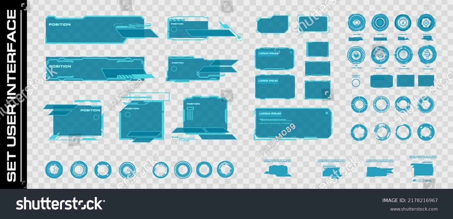 Set Hud Ui Elements On Transparent Stock Vector (Royalty Free ...