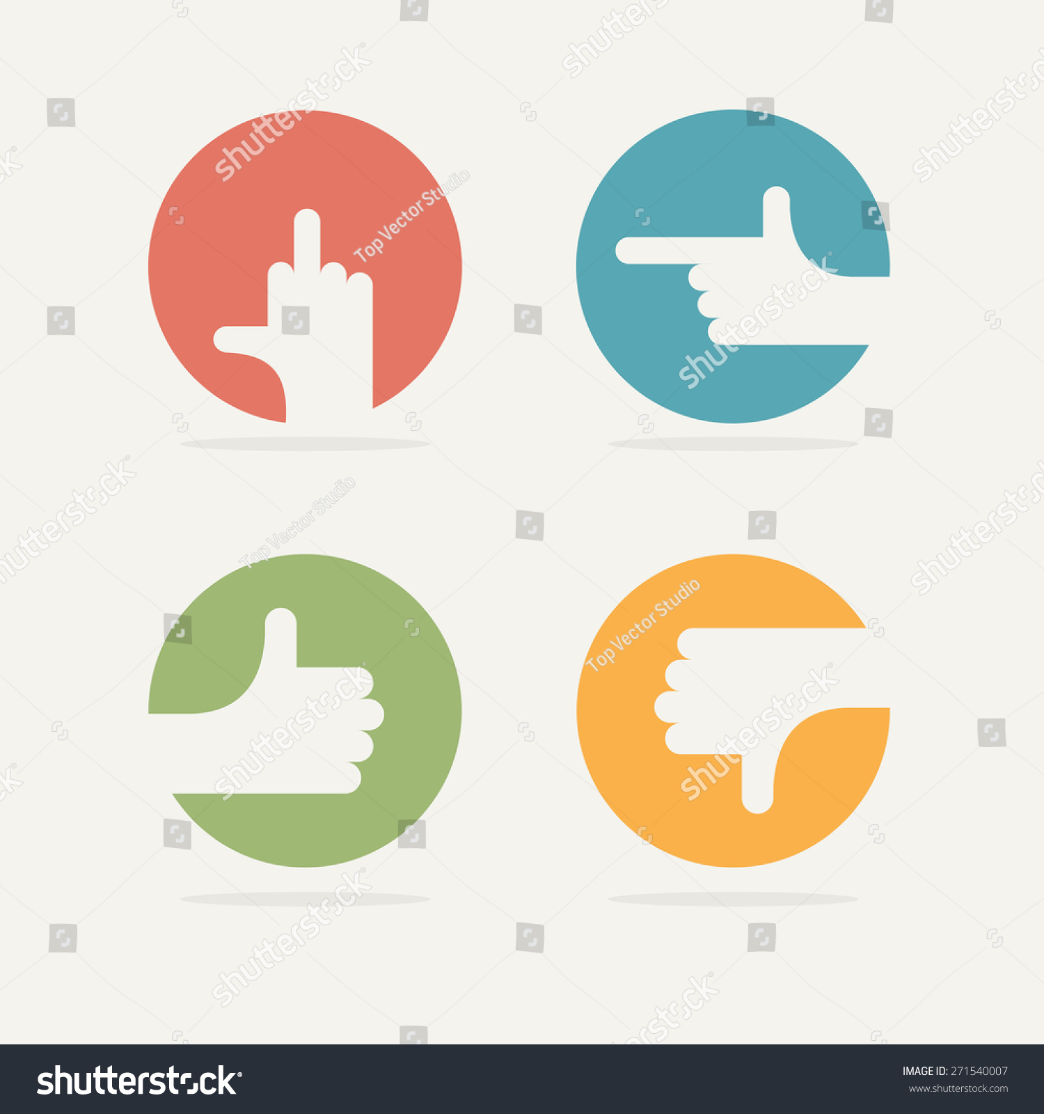 Set Icon Hand Gestures Thumb Good Stock Vector Royalty Free 271540007