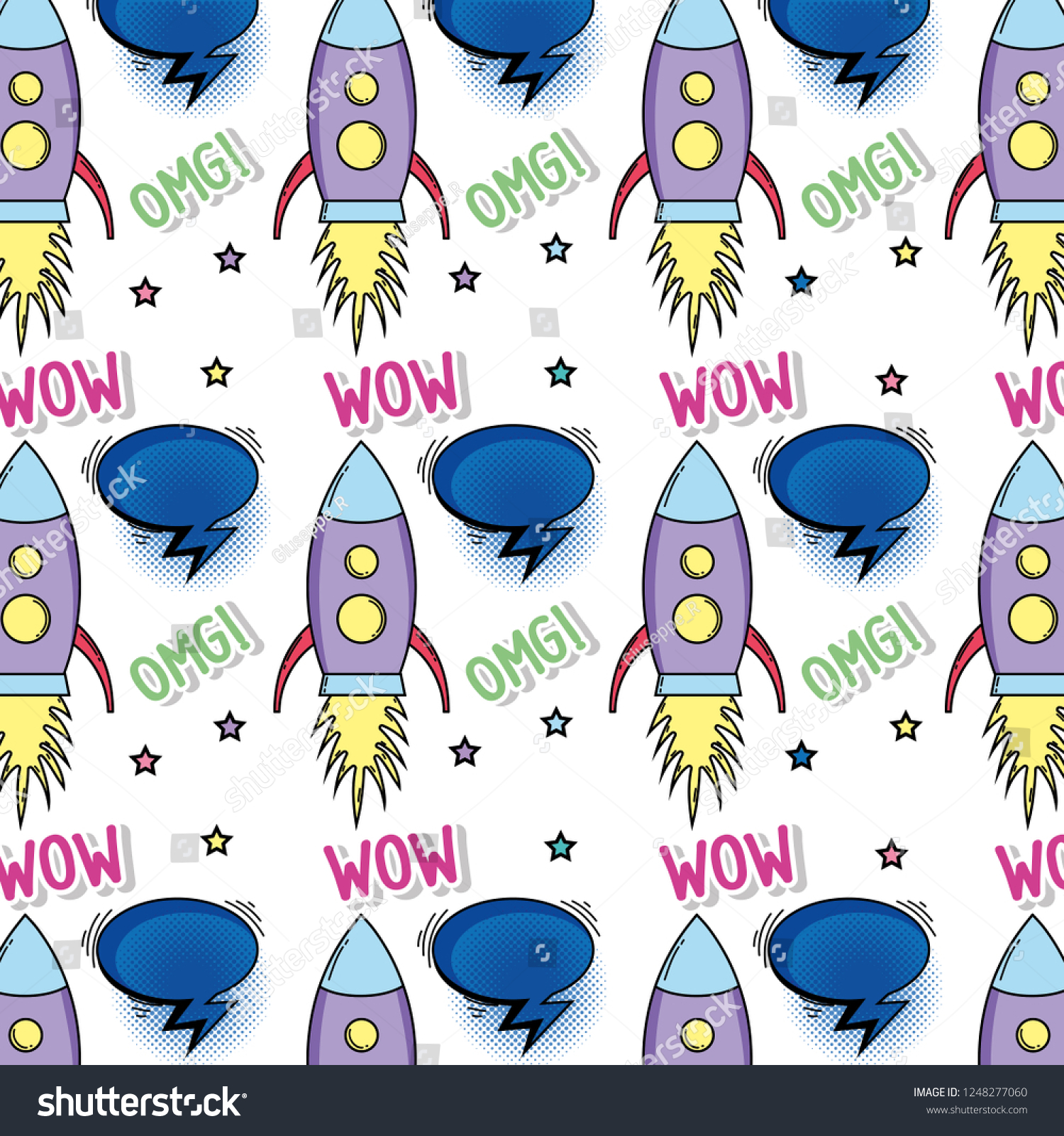 Set Icons Pop Art Style Pattern Stock Vector (Royalty Free) 1248277060 ...