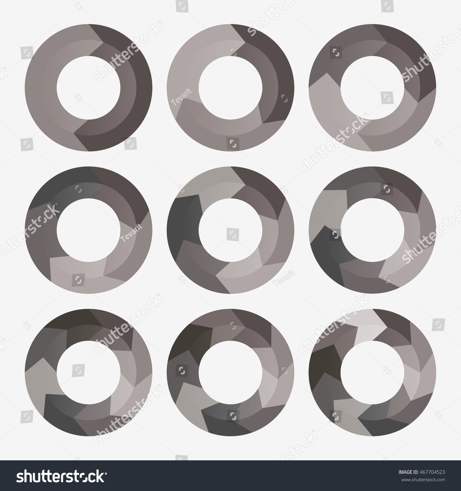 Set Info Template Pie Black Charts Stock Vector (Royalty Free) 467704523