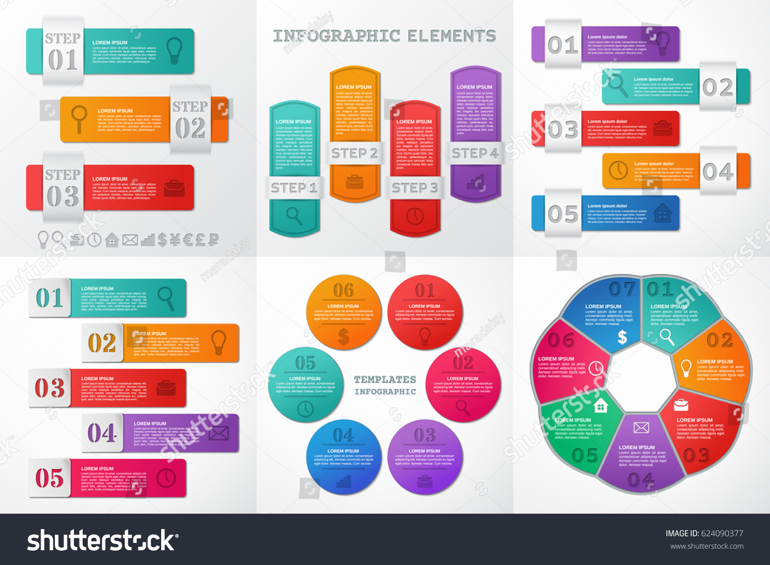 Set Infographic Frames Templates Text Brochure Stock Vector (Royalty ...