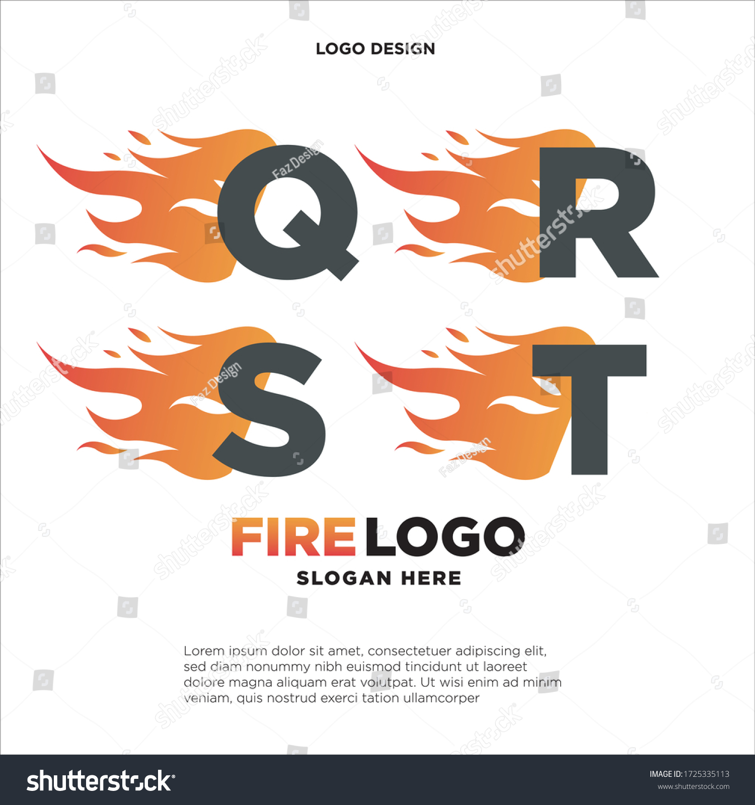 Set Initial Letter Fire Logo Vector: เวกเตอร์สต็อก (ปลอดค่าลิขสิทธิ์ ...