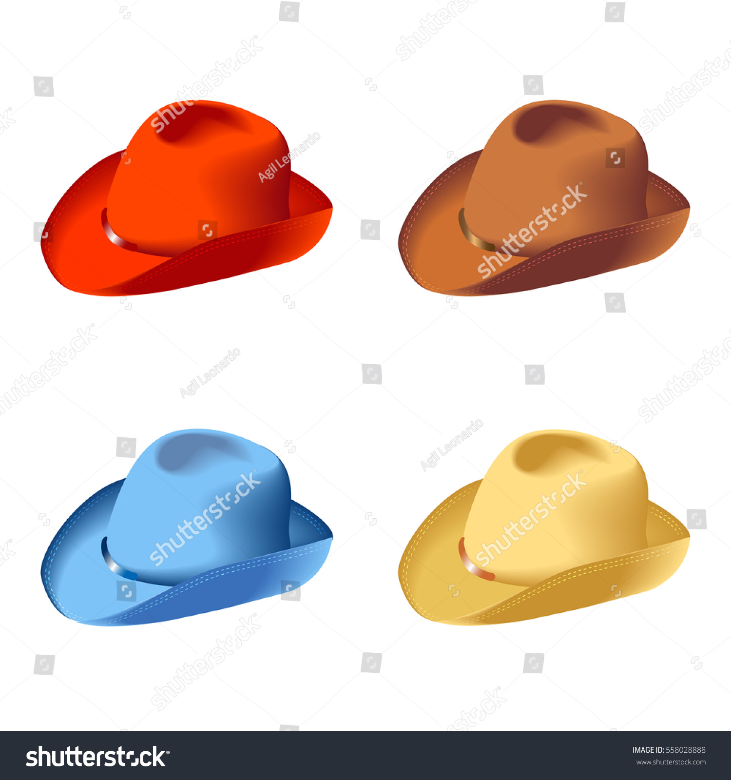 Set Isolated Hats Colors Vector Stock Vector (Royalty Free) 558028888 ...