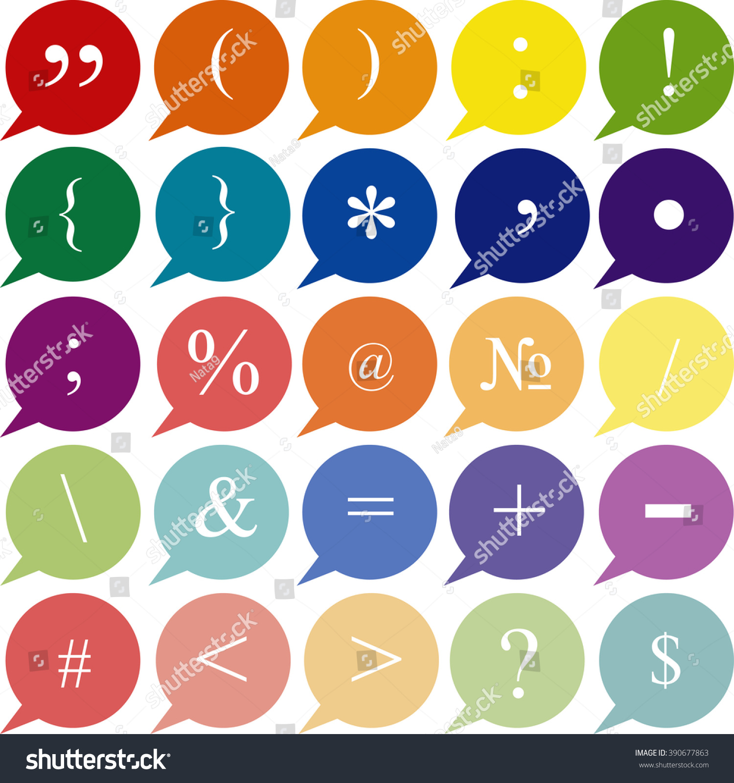 Set Keyboard Characters Flat Color Stock Vector (Royalty Free ...