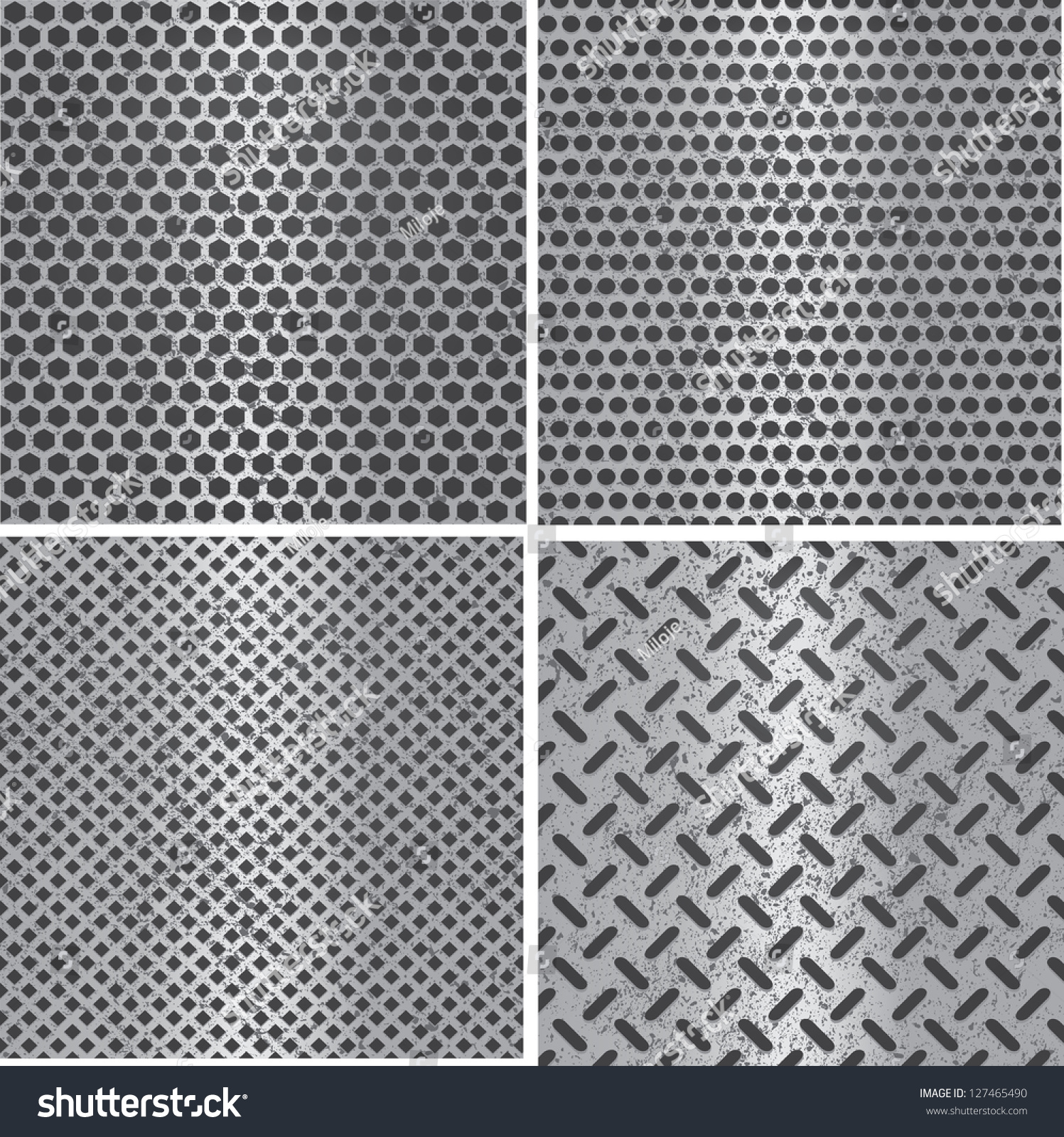 Set Metal Grids Stock Vector (Royalty Free) 127465490 | Shutterstock