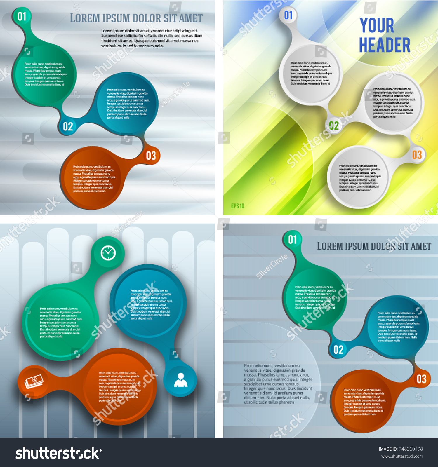 Set Modern Design Infographic Style Template: vector de stock (libre de ...