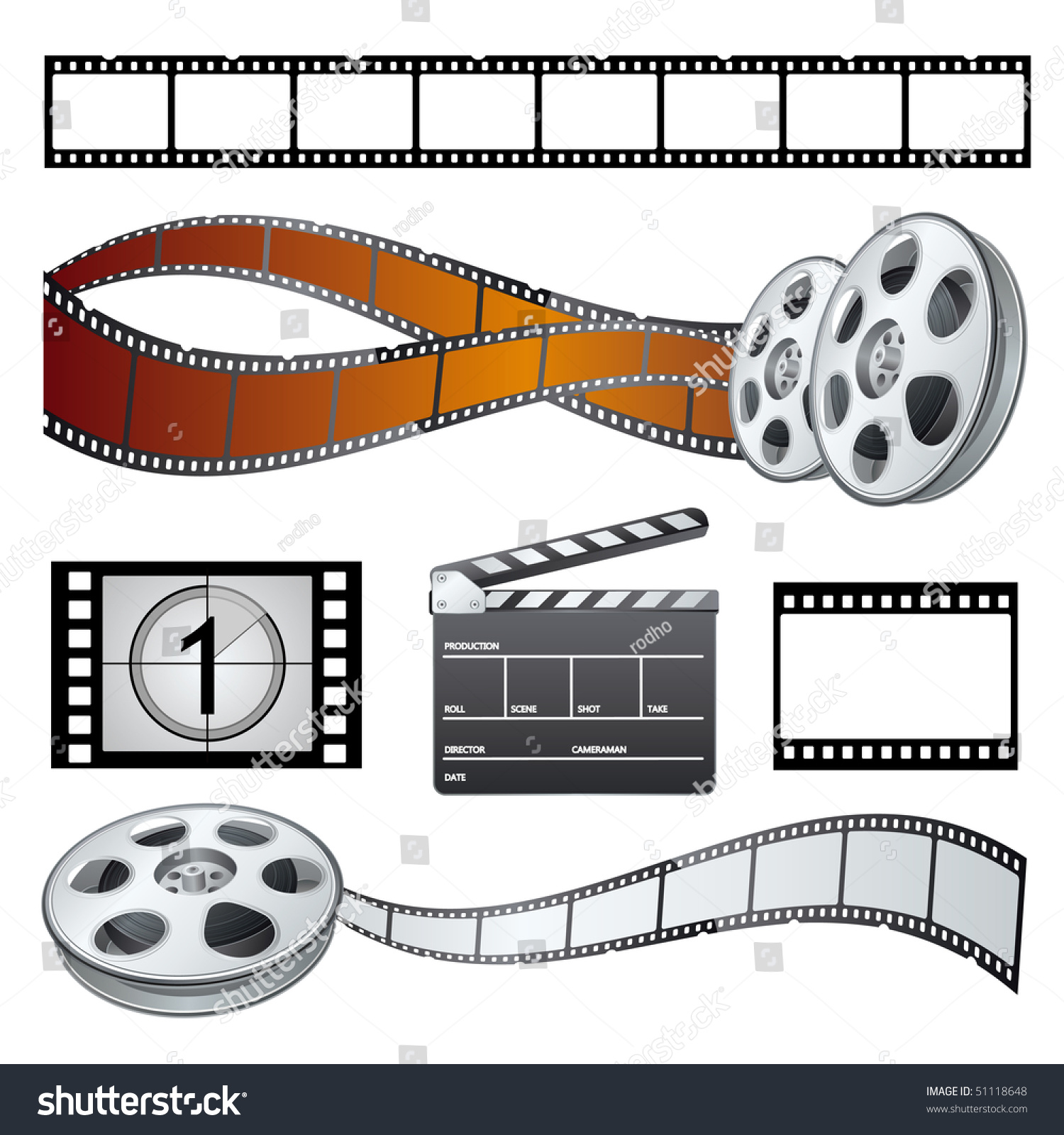 Set Movie Theme Vector Stock Vector (Royalty Free) 51118648