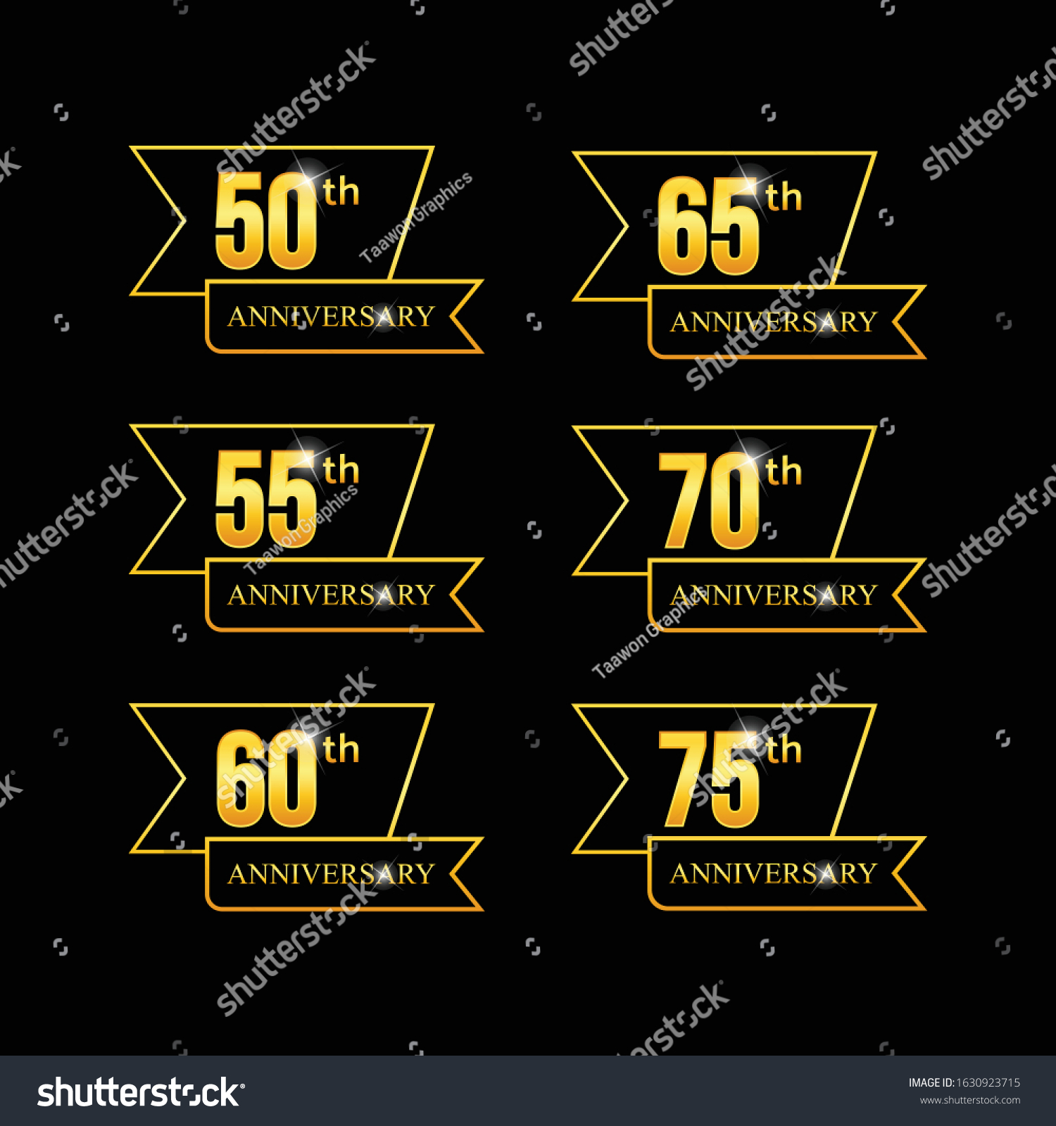 Set Anniversary Logotype Golden Anniversary Vector Stock Vector ... Set Anniversary Logotype Golden Anniversary Vector Stock Vector ...