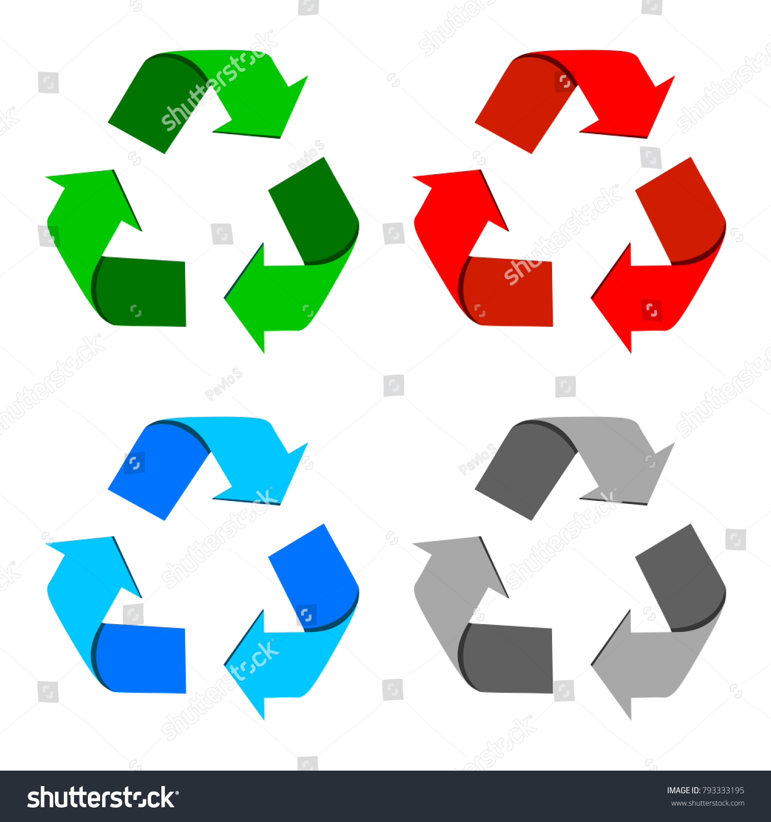 Set Arrow Recycle Vector Stock Vector (Royalty Free) 793333195 ...