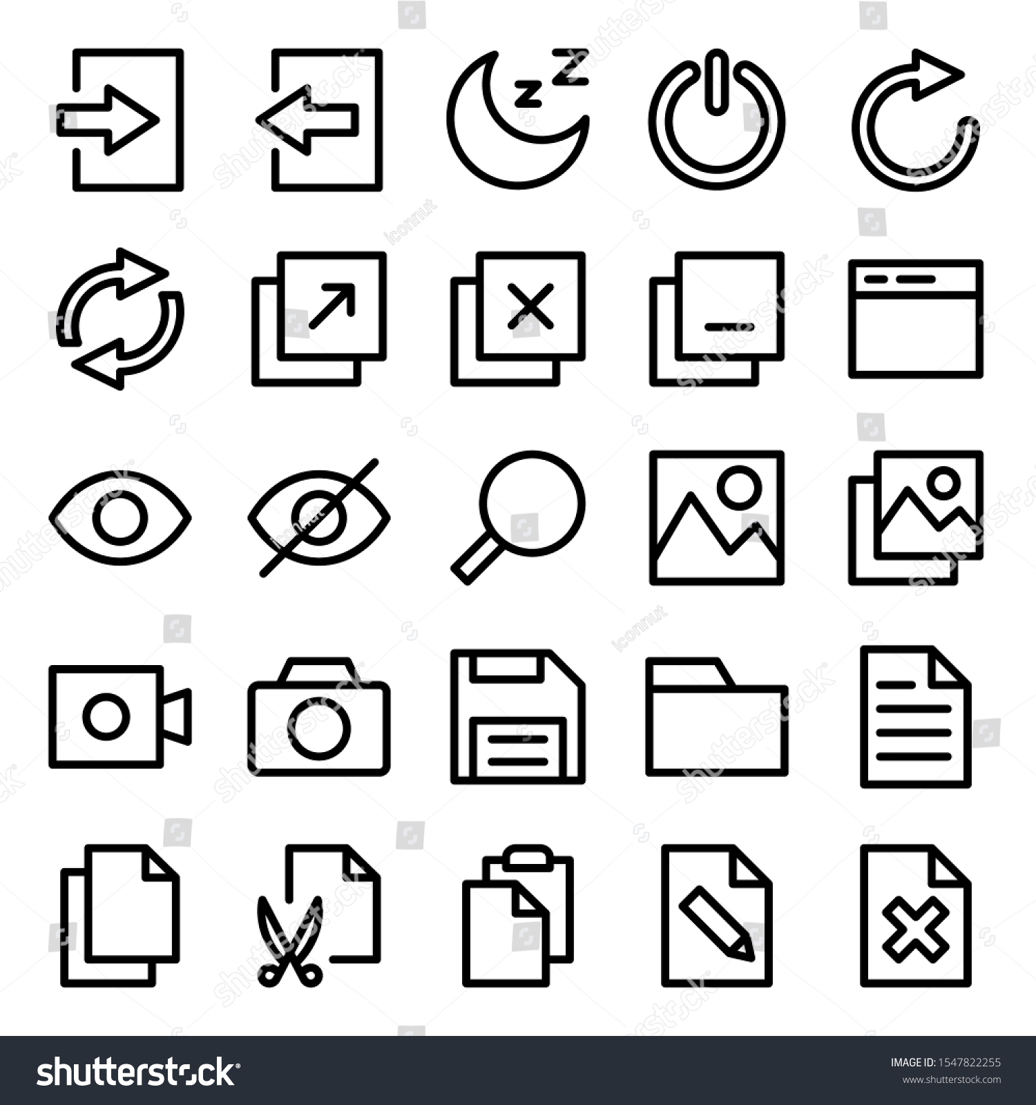 Set Basic User Interface Icons Simple Stock Vector (Royalty Free ...