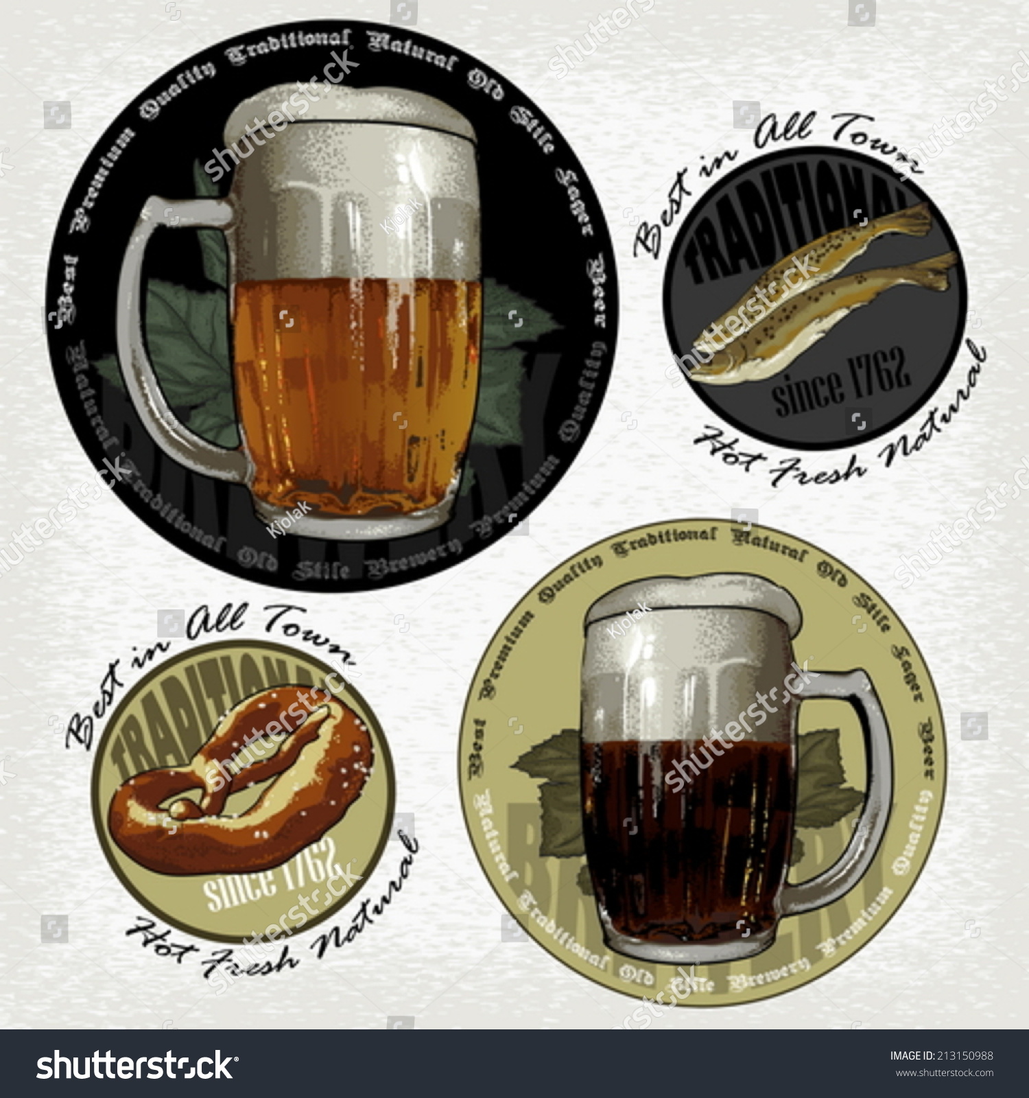 Set Beer Elements Stock Vector (Royalty Free) 213150988 | Shutterstock