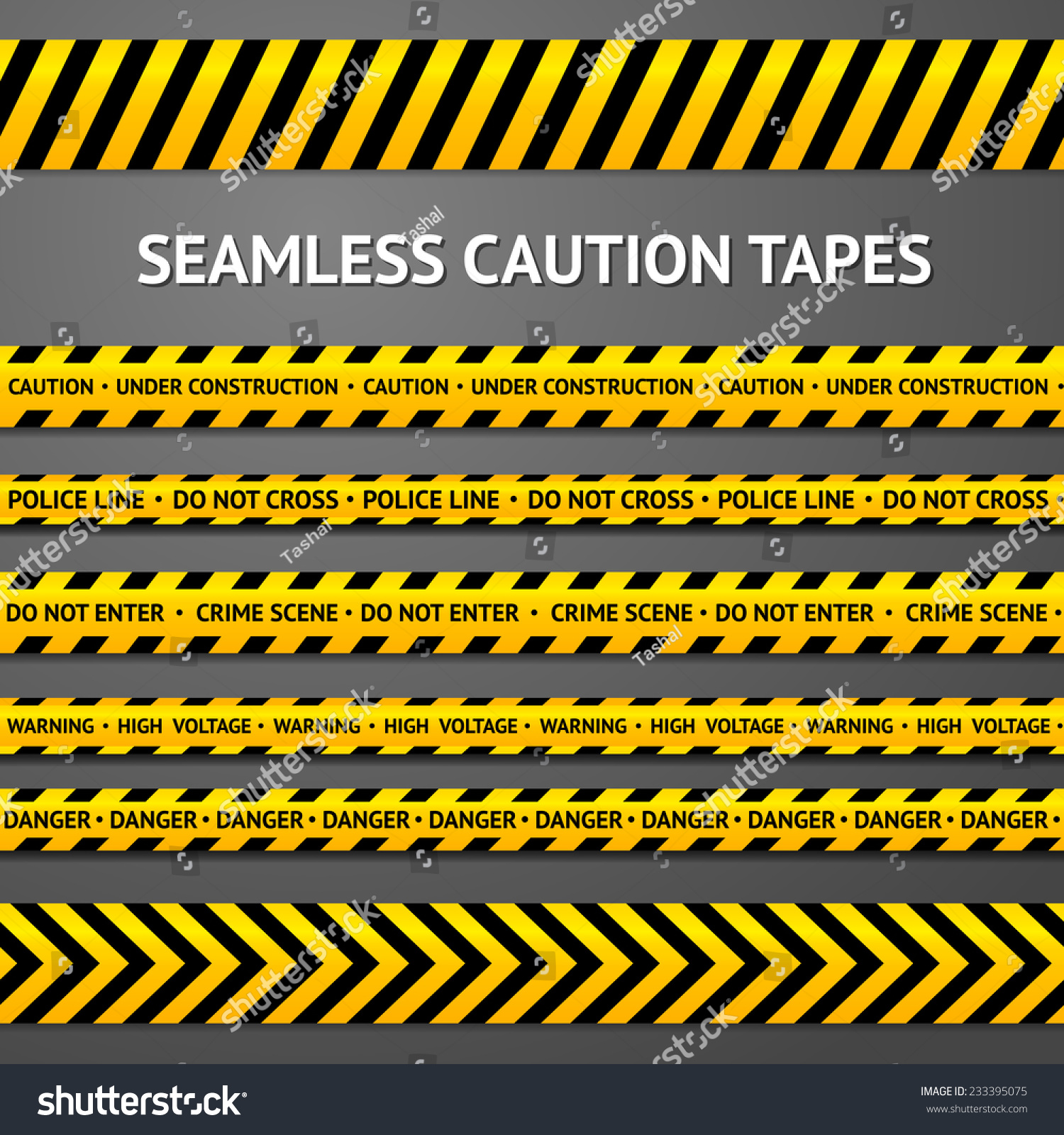 Set Black Yellow Seamless Caution Tapes Stock Vector (Royalty Free ... Set Black Yellow Seamless Caution Tapes Stock Vector (Royalty Free ...