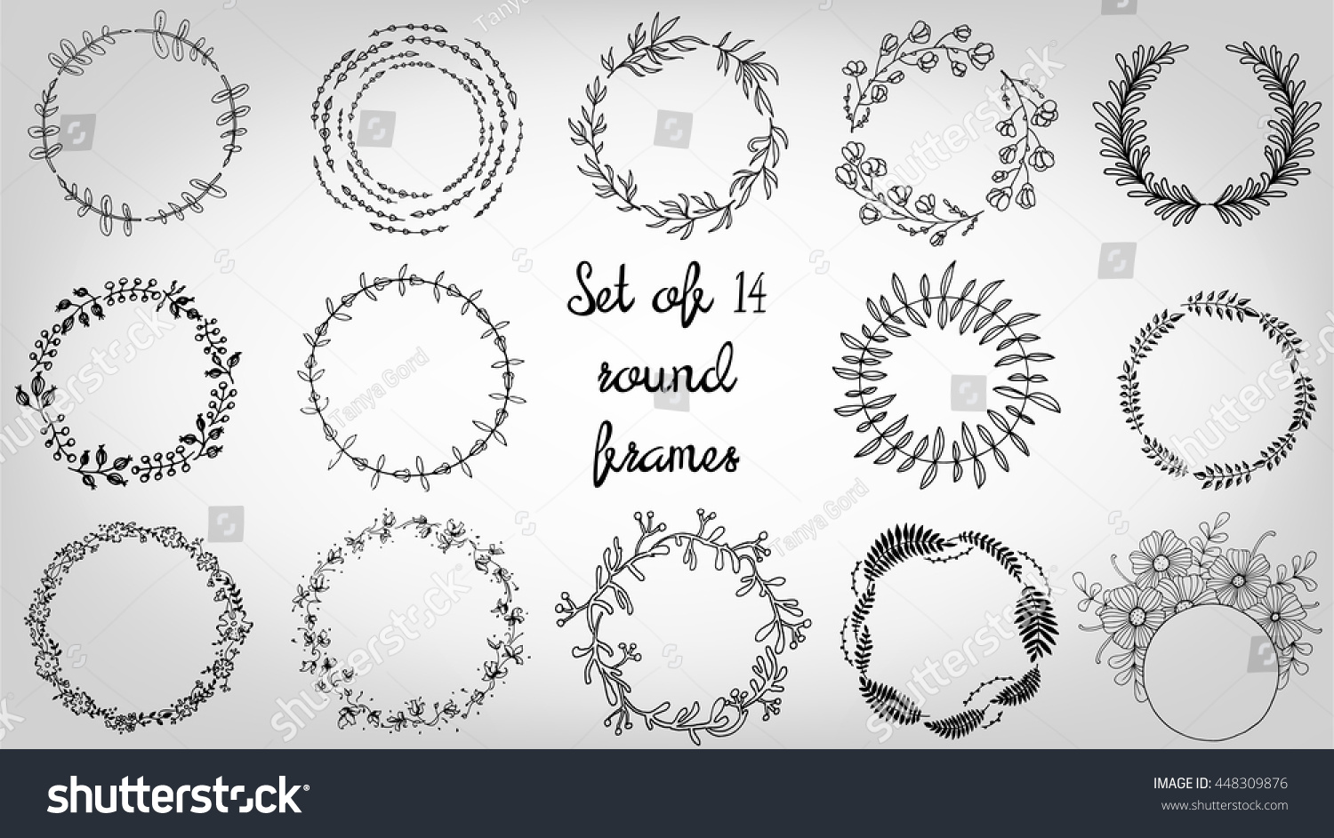 Set Black Round Frames Design Elements Stock Vector (Royalty Free ...