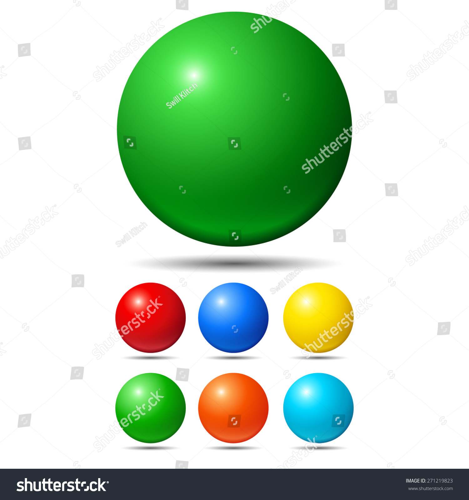 Set Bright Colored Balls Green Red Stock Vector Royalty Free 271219823