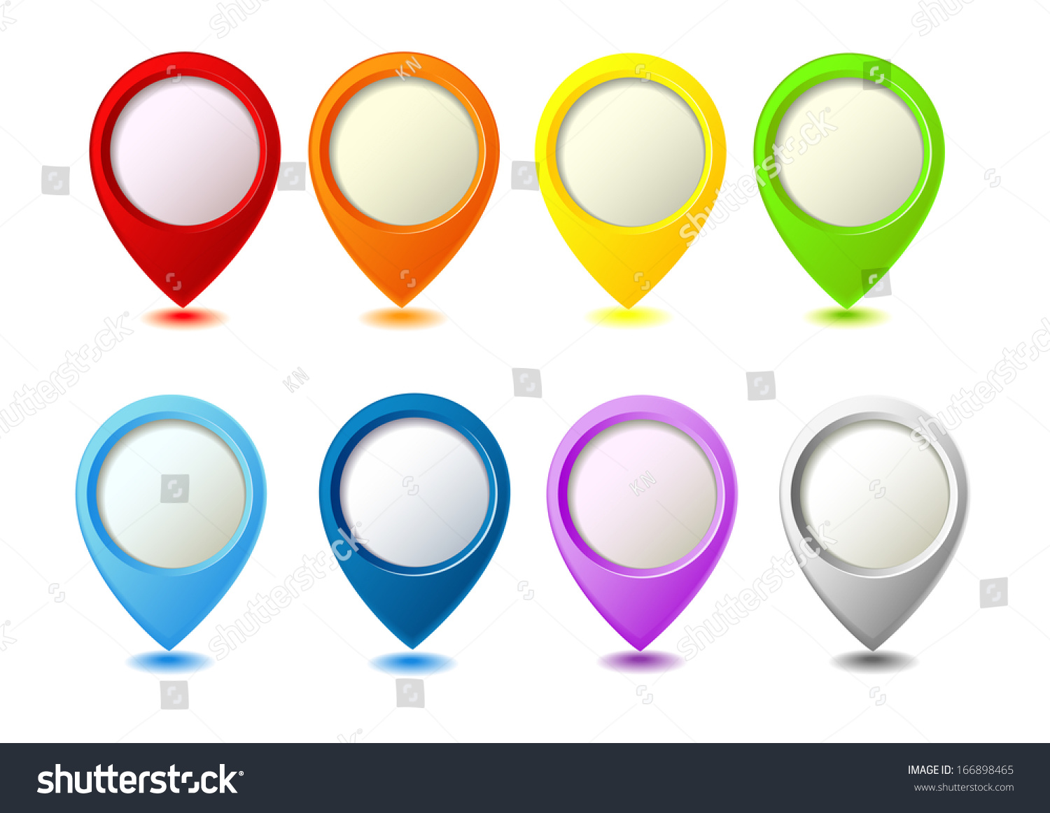 Set Bright Map Pointers Stock Vector (Royalty Free) 166898465