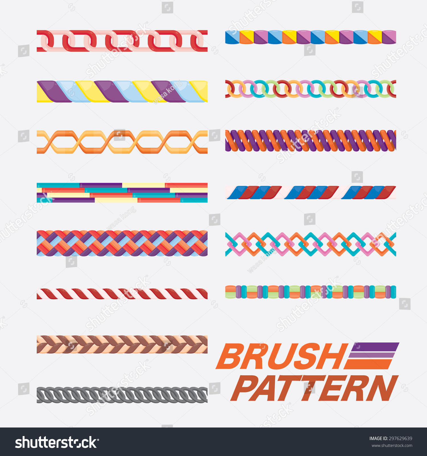 Set Of Brush Pattern. Stock Vector Illustration 297629639 : Shutterstock