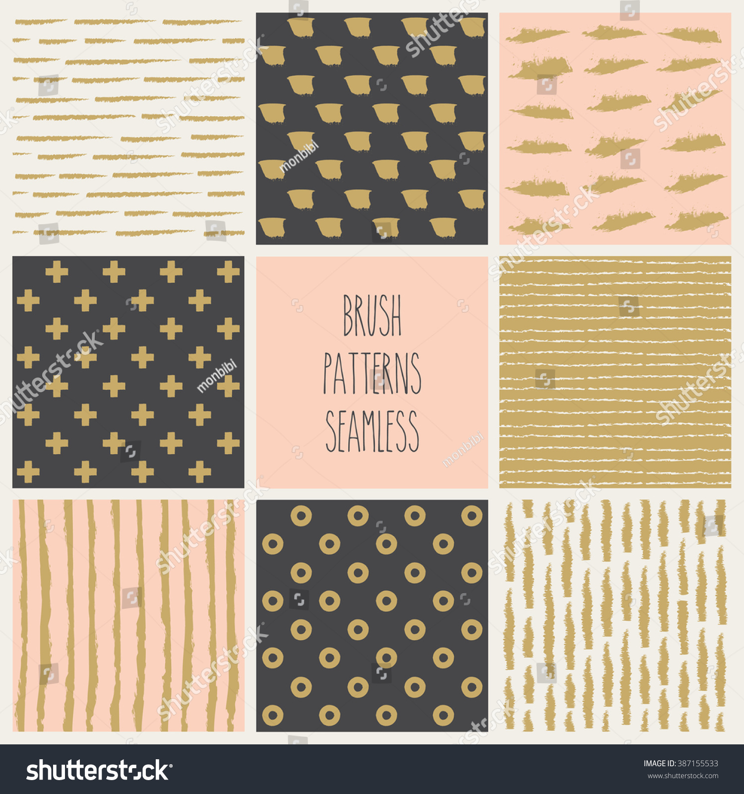 Set Brush Patterns Vector Illustration Stock Vector (Royalty Free ...