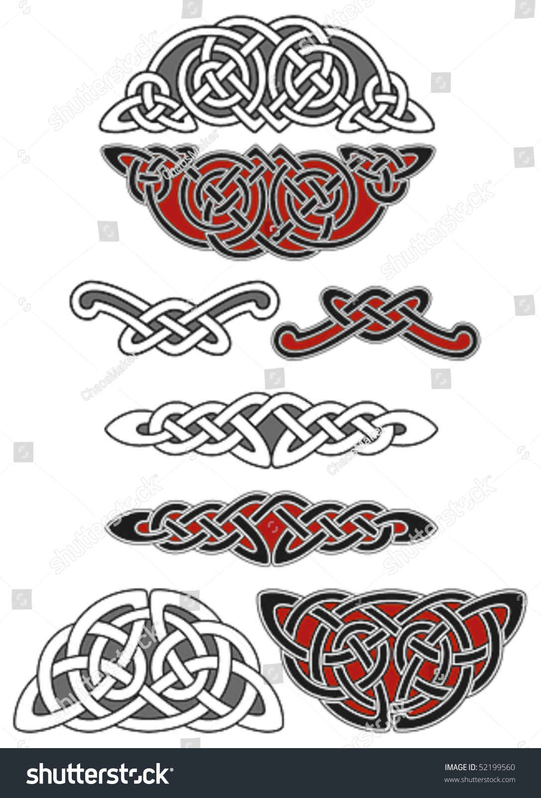 Set Of Celtic Design Elements Stock Vector Illustration 52199560 ...