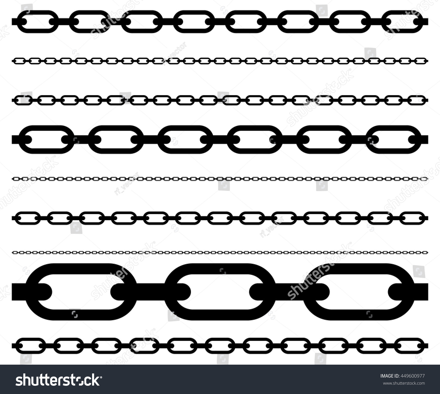 Set Chains Different Width Each Repeatable Stock Vector (Royalty Free ...