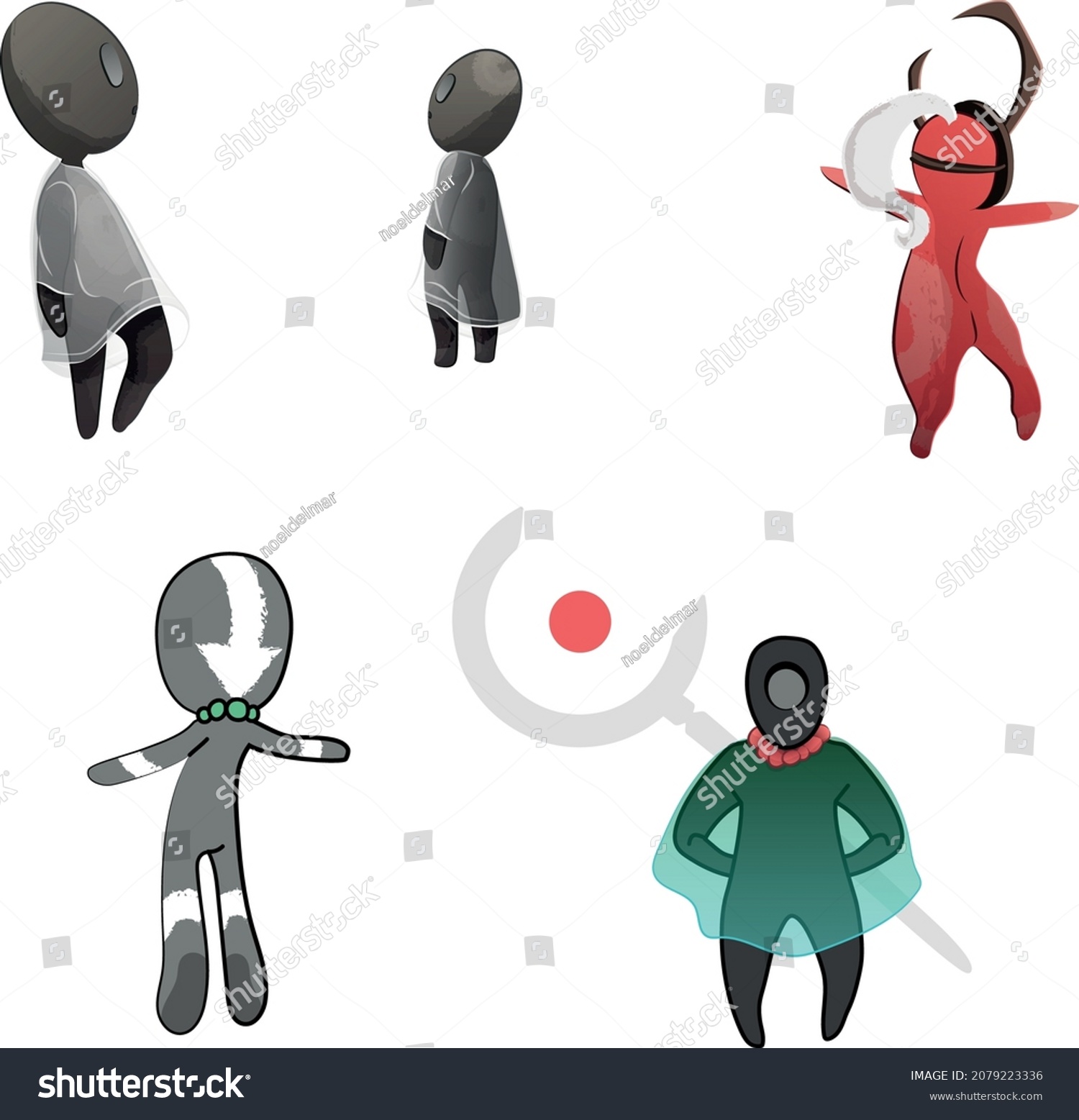 Set Characters Vector Background Stock Vector (Royalty Free) 2079223336 ...