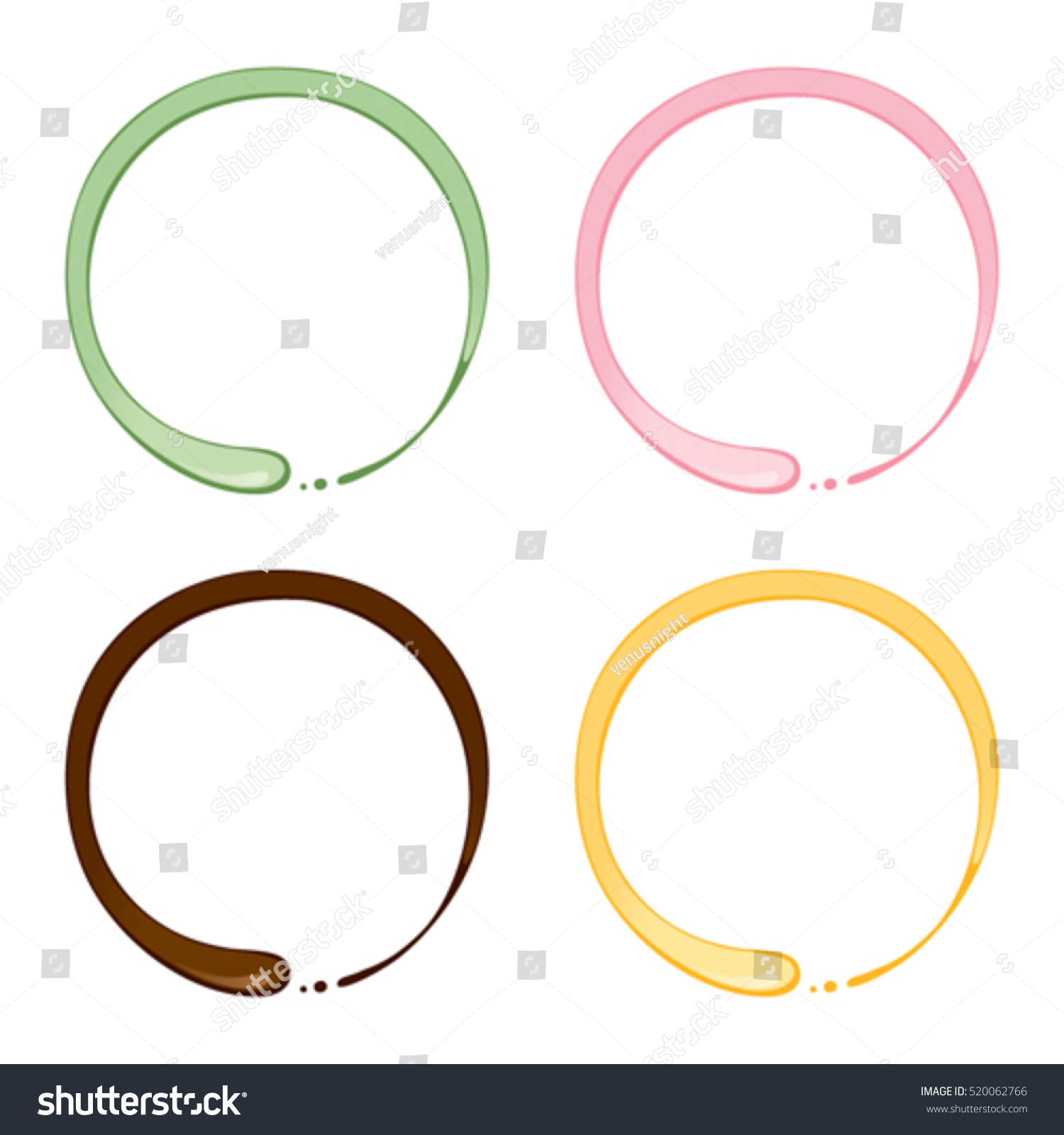 Set Circle Splash Frames Stock Vector (Royalty Free) 520062766