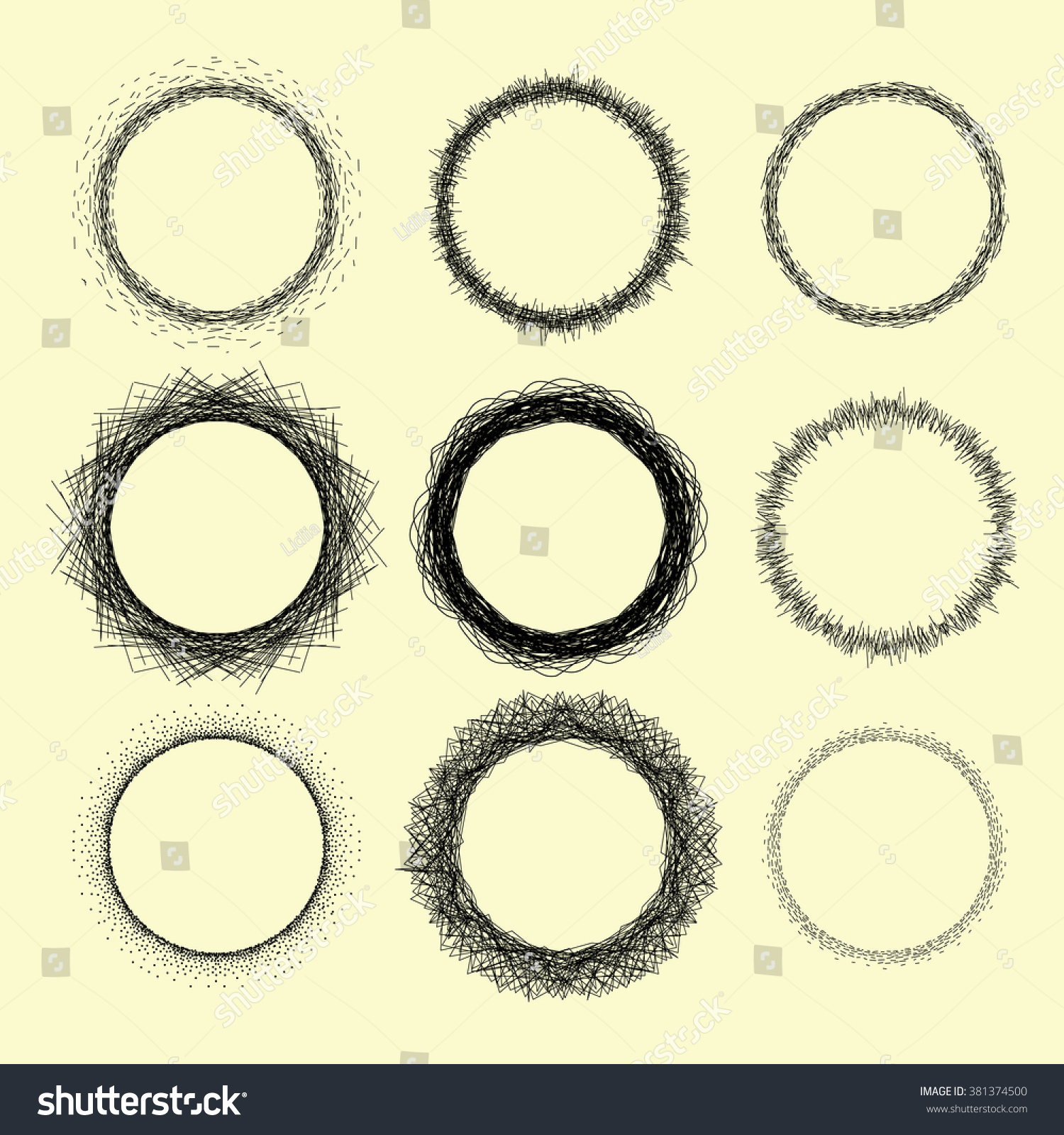 Set Circular Frames Stock Vector (Royalty Free) 381374500 | Shutterstock