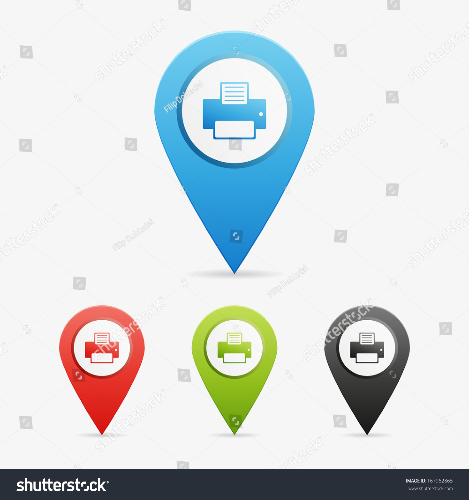 Set Clean Vector Color Printer Symbol Stock Vector (Royalty Free ...