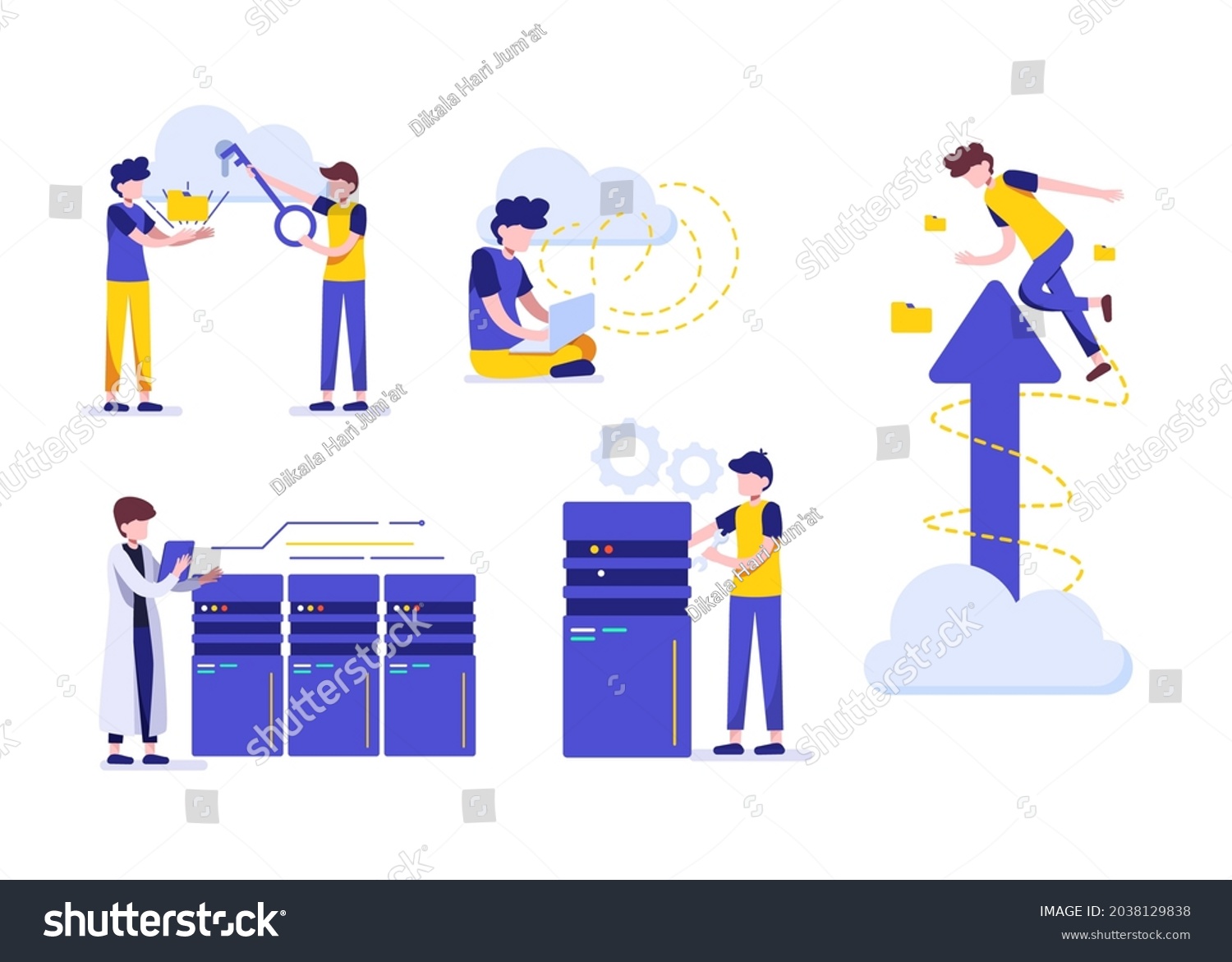 Set Cloud Computing Modern Flat Design Stock Vector (Royalty Free) 2038129838 | Shutterstock