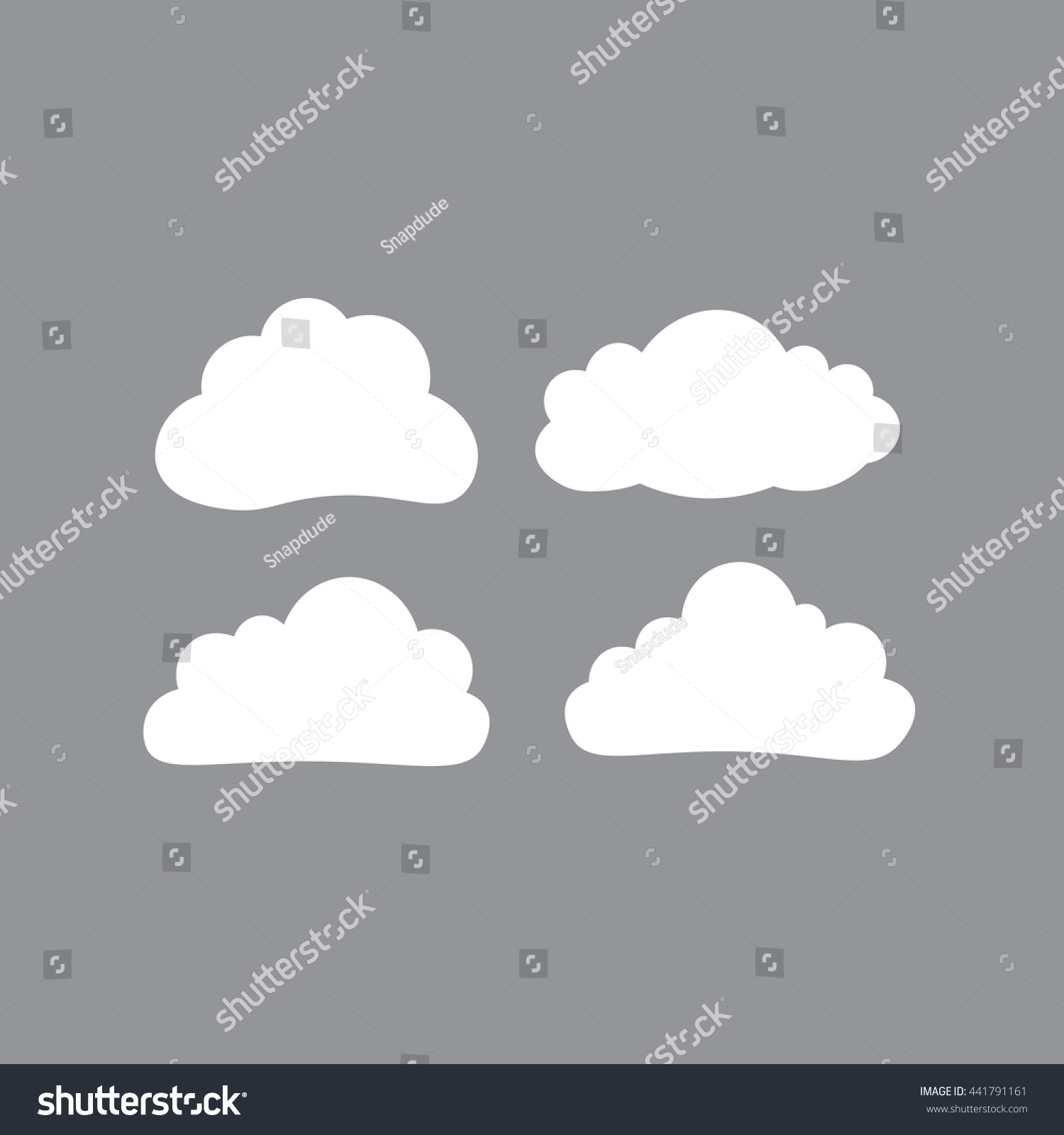 Set Clouds Vector Design Stock Vector (Royalty Free) 441791161 ...