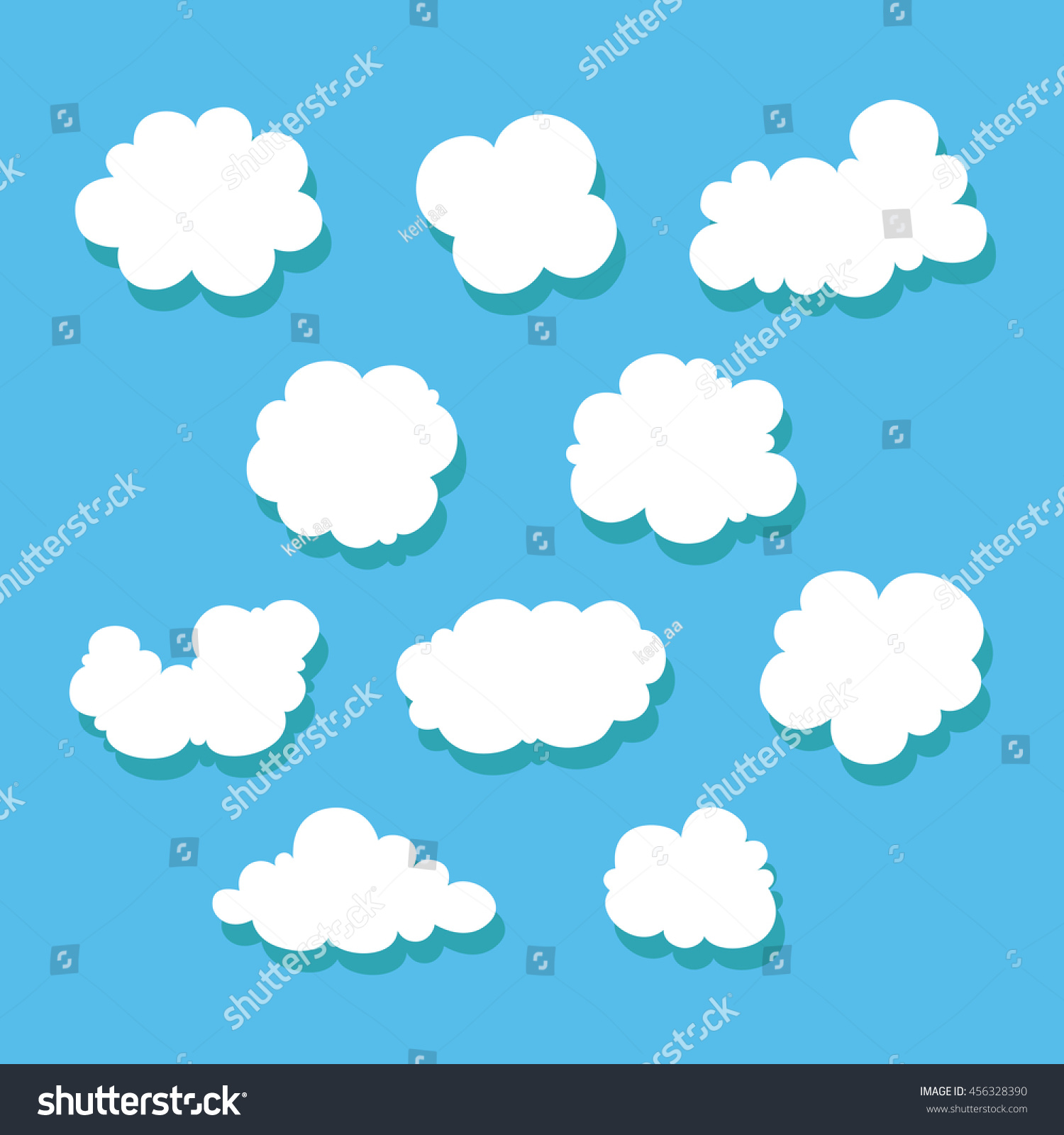 Set Clouds Vector Illustration Stock Vector (Royalty Free) 456328390 ...