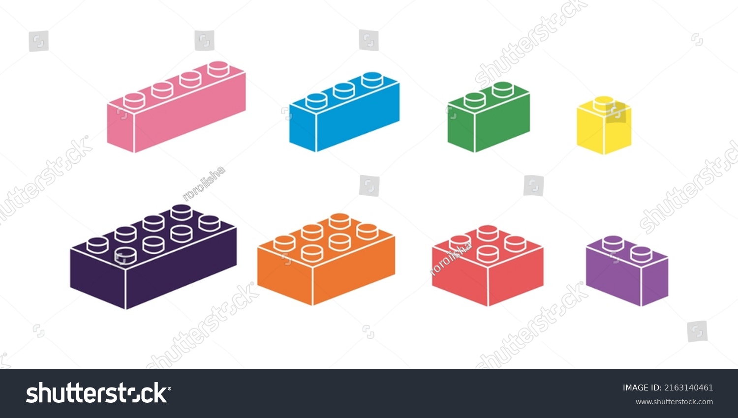 Set Colorful Isometry Plastic Bricks Building Stock Vector (Royalty ... Set Colorful Isometry Plastic Bricks Building Stock Vector (Royalty ...