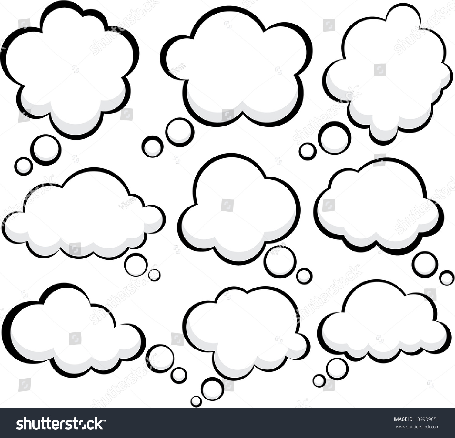 Set Comic Style Speech Bubbles Vector Stock Vector (Royalty Free) 139909051