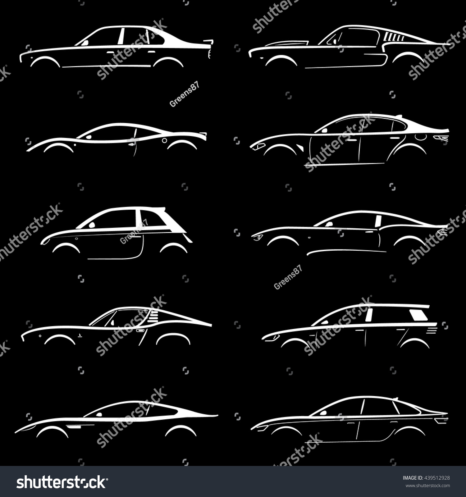 Set Concept Car Silhouette Vector Collection Stock Vector (Royalty Free ... Set Concept Car Silhouette Vector Collection Stock Vector (Royalty Free ...
